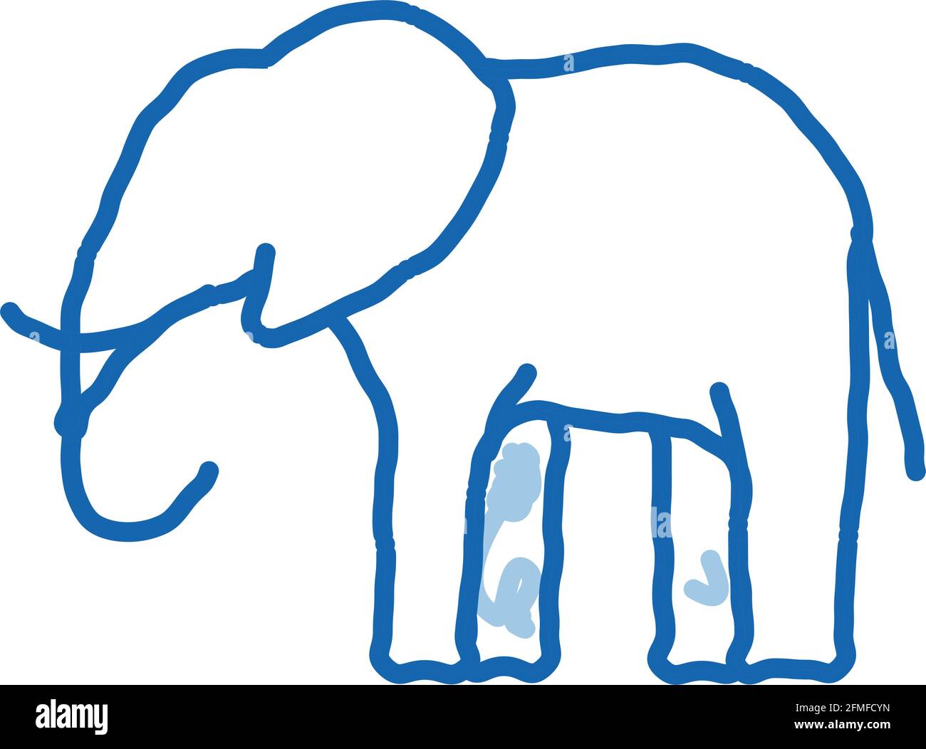 Elephant Doodle Icon Hand Drawn Illustration Stock Vector Image And Art