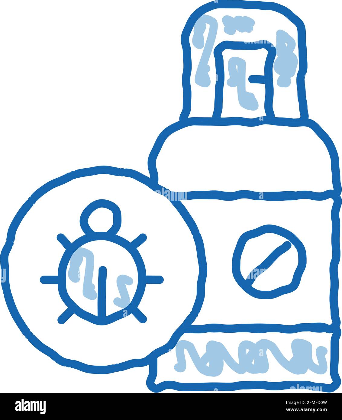Flea Spray doodle icon hand drawn illustration Stock Vector Image & Art ...