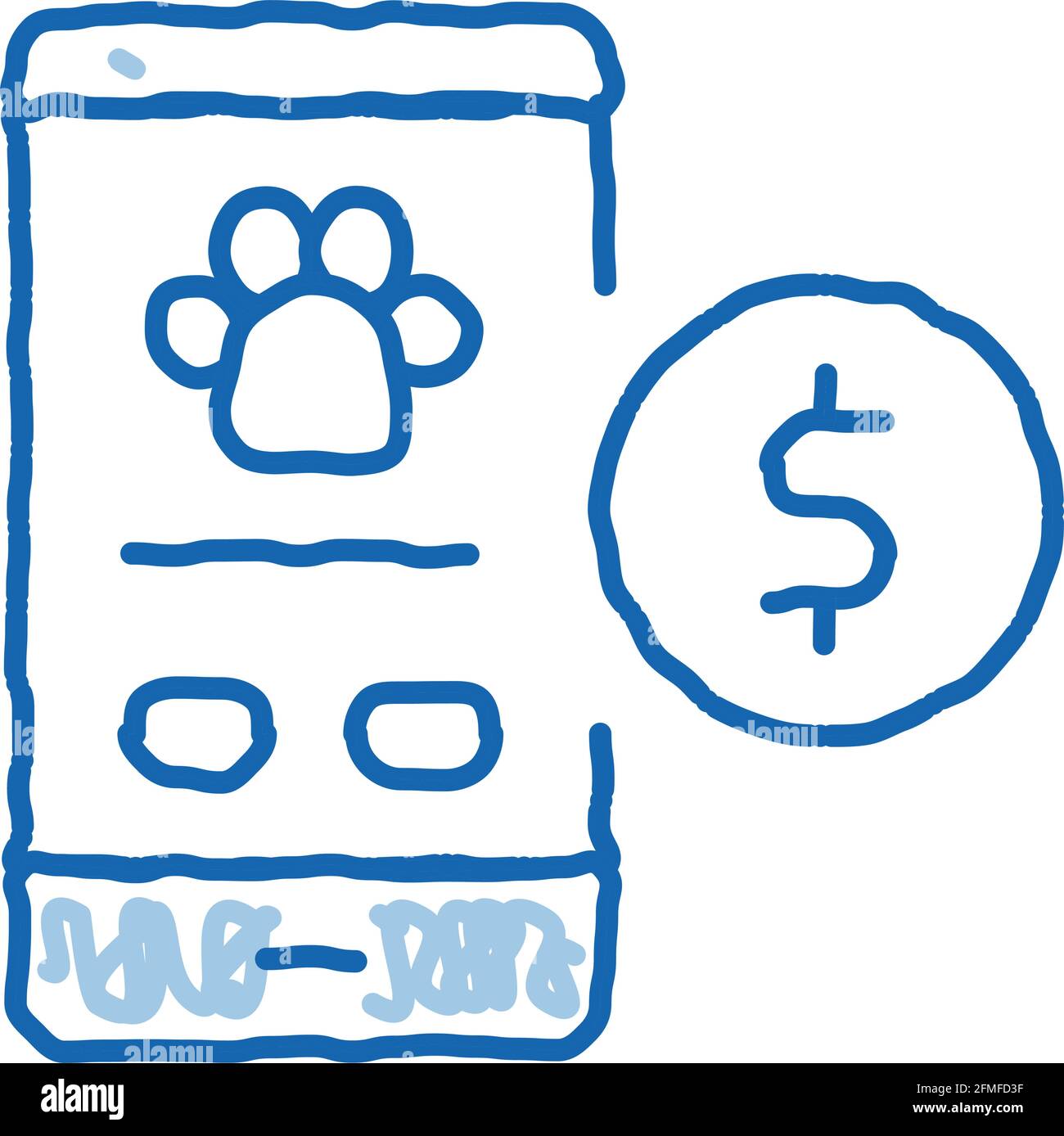 Cash Assistance for Animals Online doodle icon hand drawn illustration ...