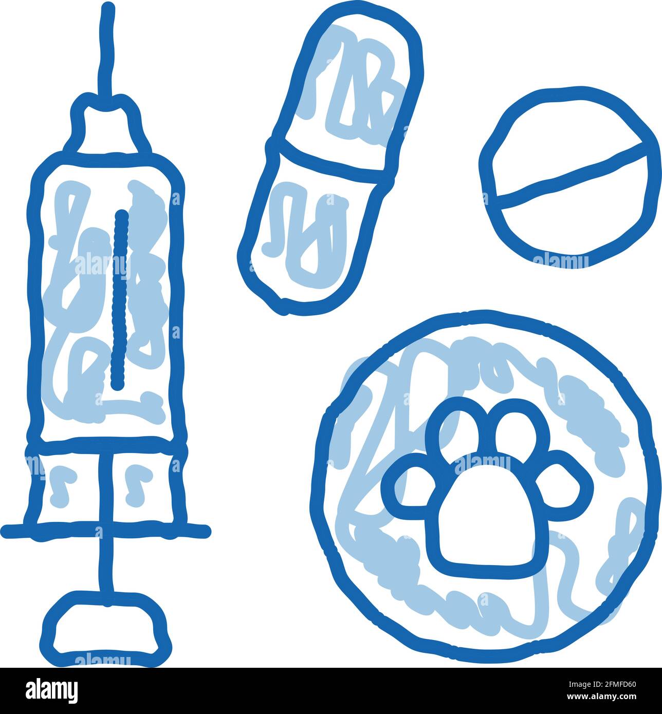 Pet Medicaments doodle icon hand drawn illustration Stock Vector Image ...