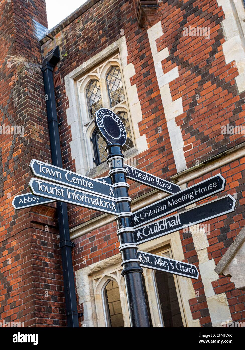 Street direction sign, Bury St Edmunds, Suffolk, England Stock Photo ...