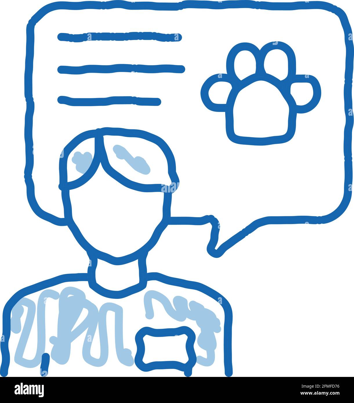 Veterinarian doodle icon hand drawn illustration Stock Vector Image ...