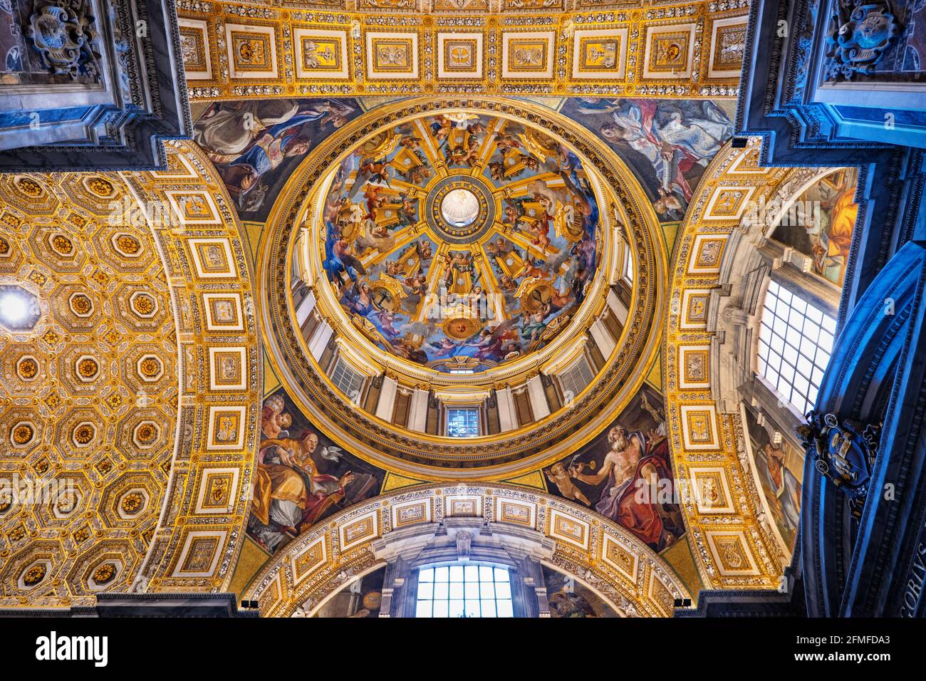 Vatican, Saint Peter Basilica interior, the Gregorian Chapel dome ...