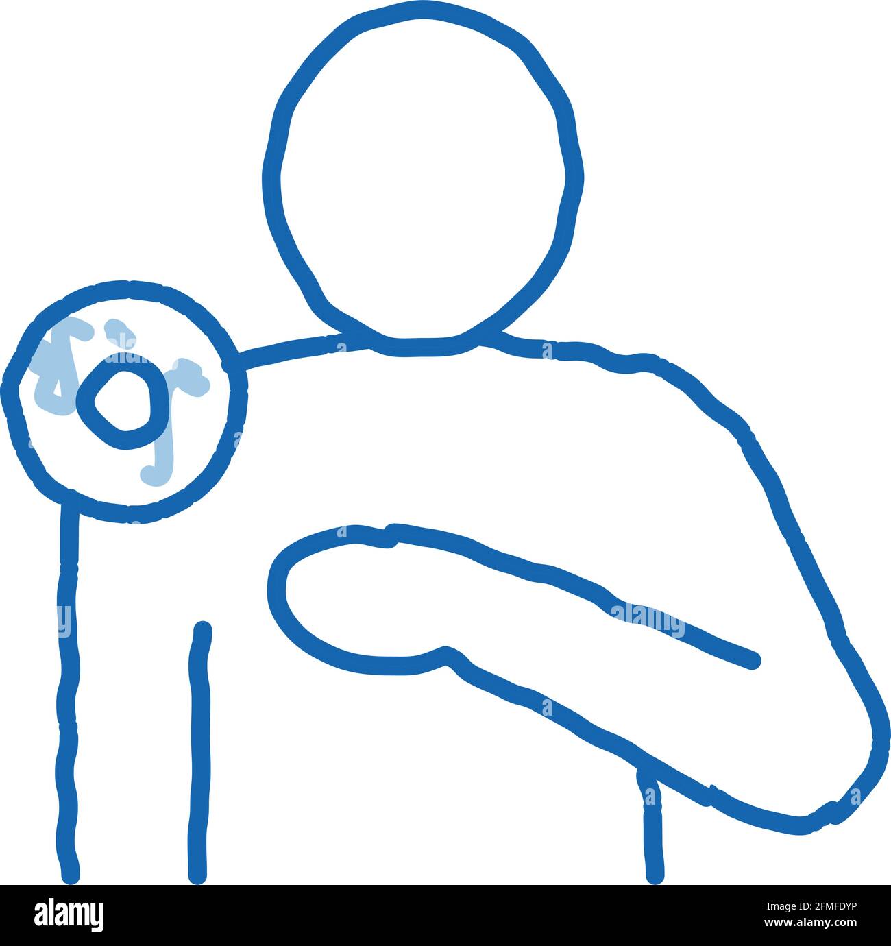 Pinpoint Shoulder Pain doodle icon hand drawn illustration Stock Vector ...