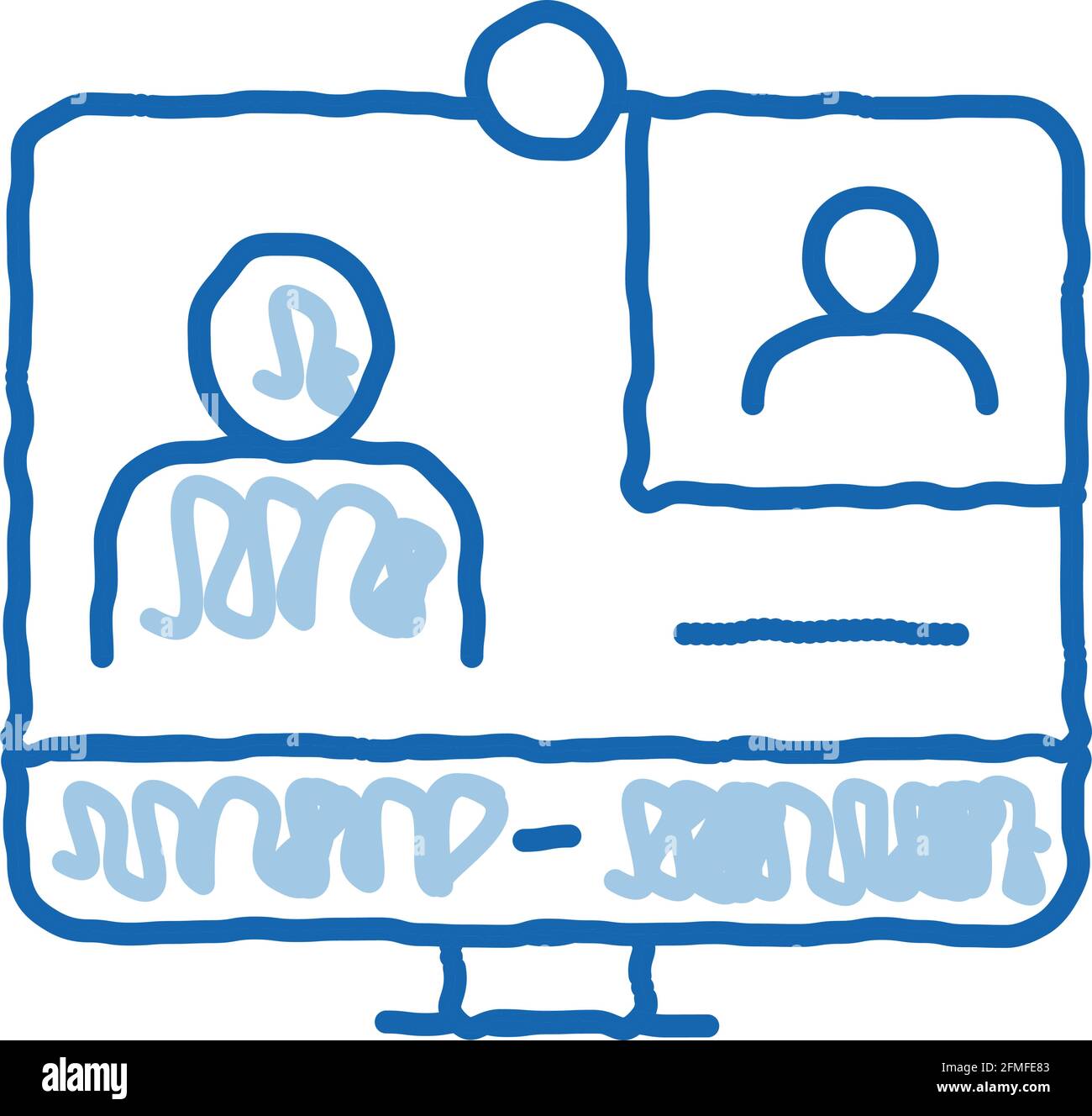Student Personal Computer doodle icon hand drawn illustration Stock ...