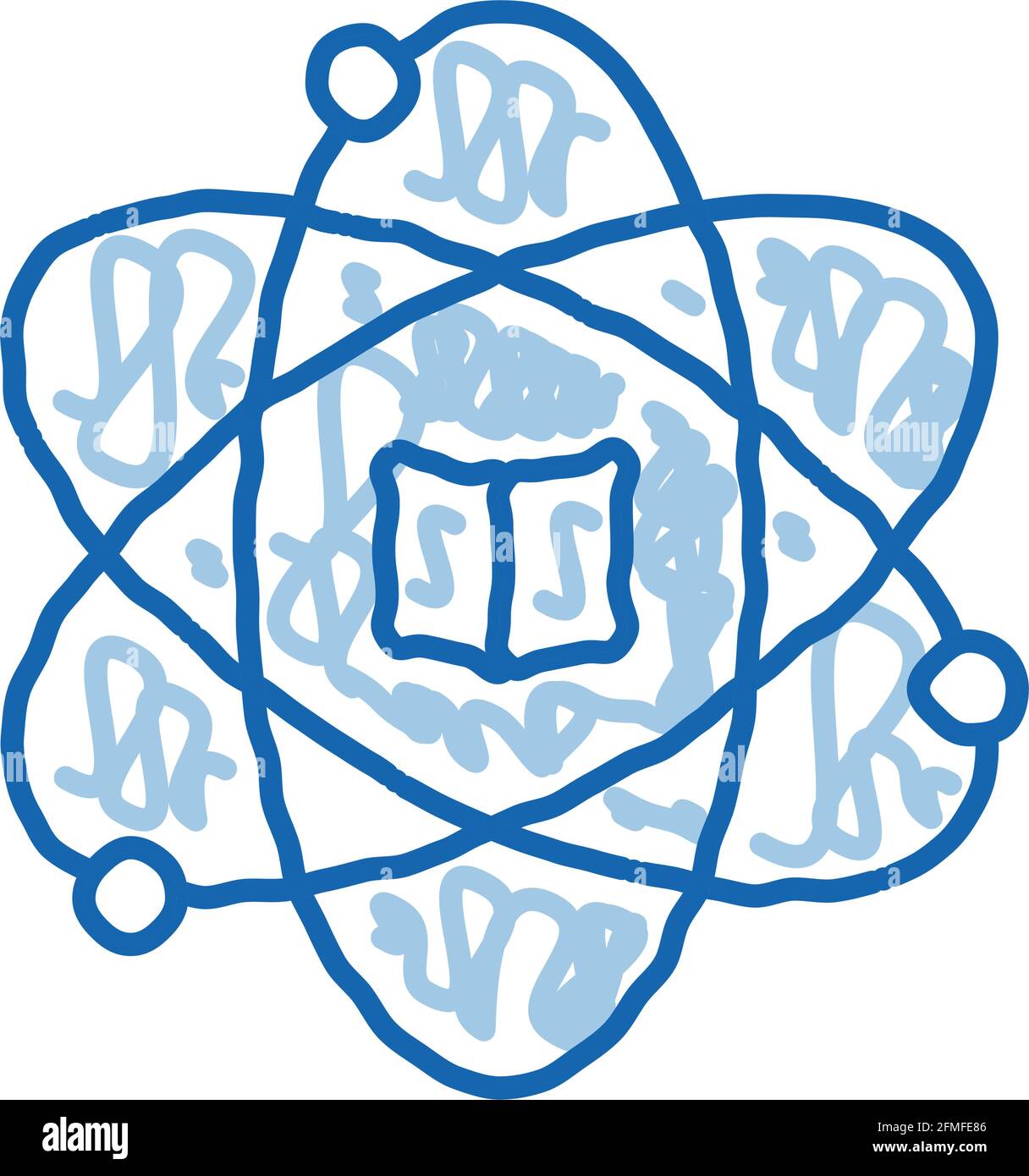 Atom Chemistry Study doodle icon hand drawn illustration Stock Vector ...