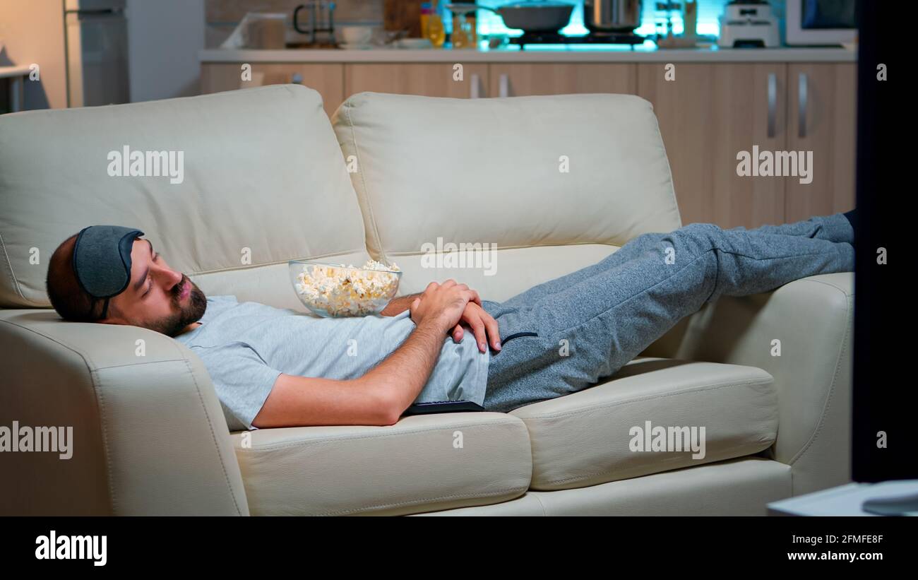 Falling asleep watching tv hi-res stock photography and images - Alamy
