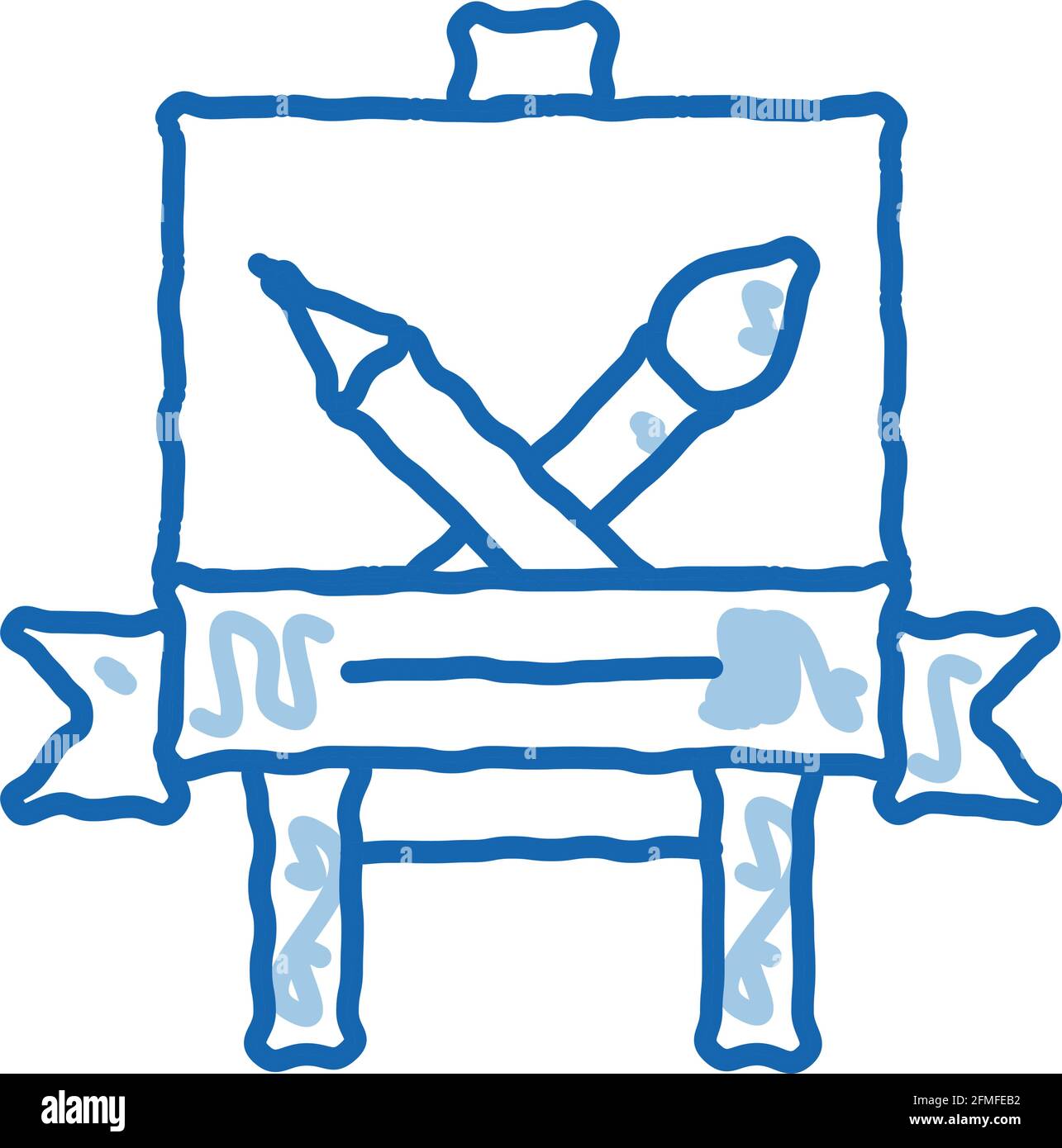 Student Painting Lesson doodle icon hand drawn illustration Stock ...