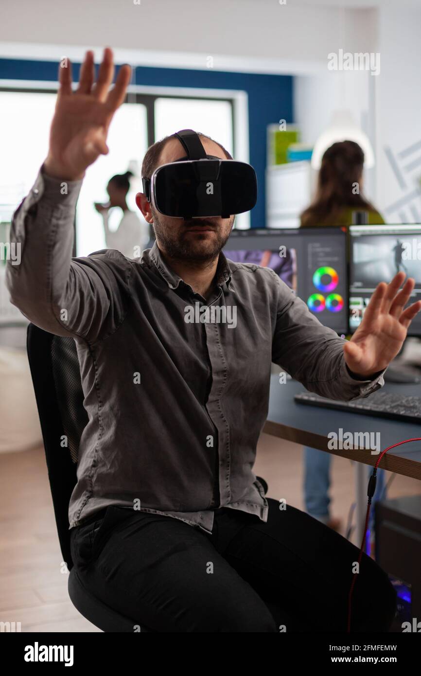 Video editor wearing headset hi-res stock photography and images - Alamy