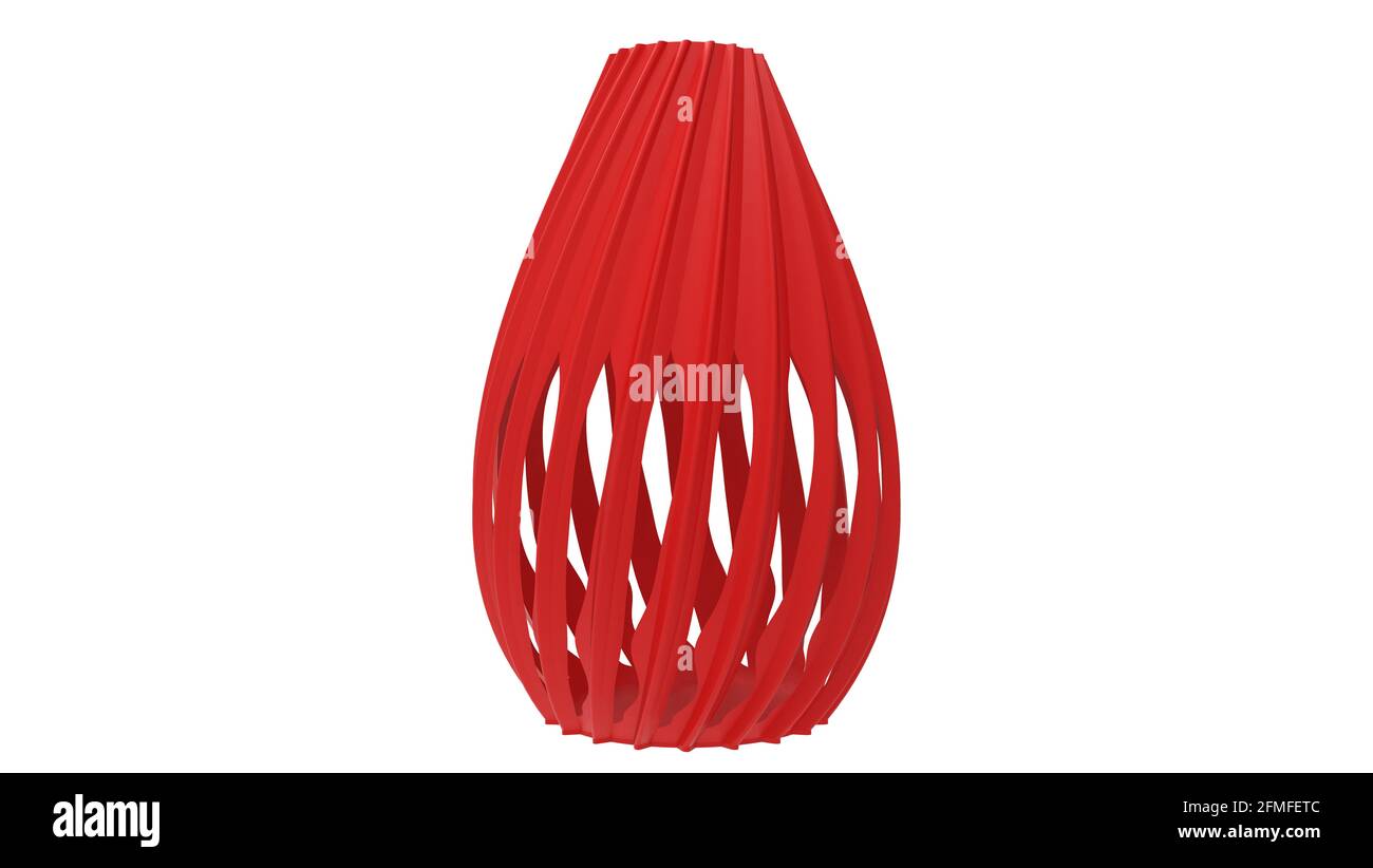 3D rendering of a 3d printed vase complex shaped and colored isoalted ...