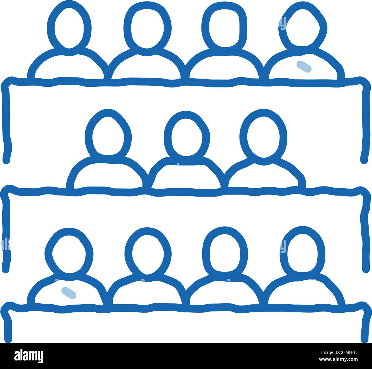 Student Class at Desks doodle icon hand drawn illustration Stock Vector ...