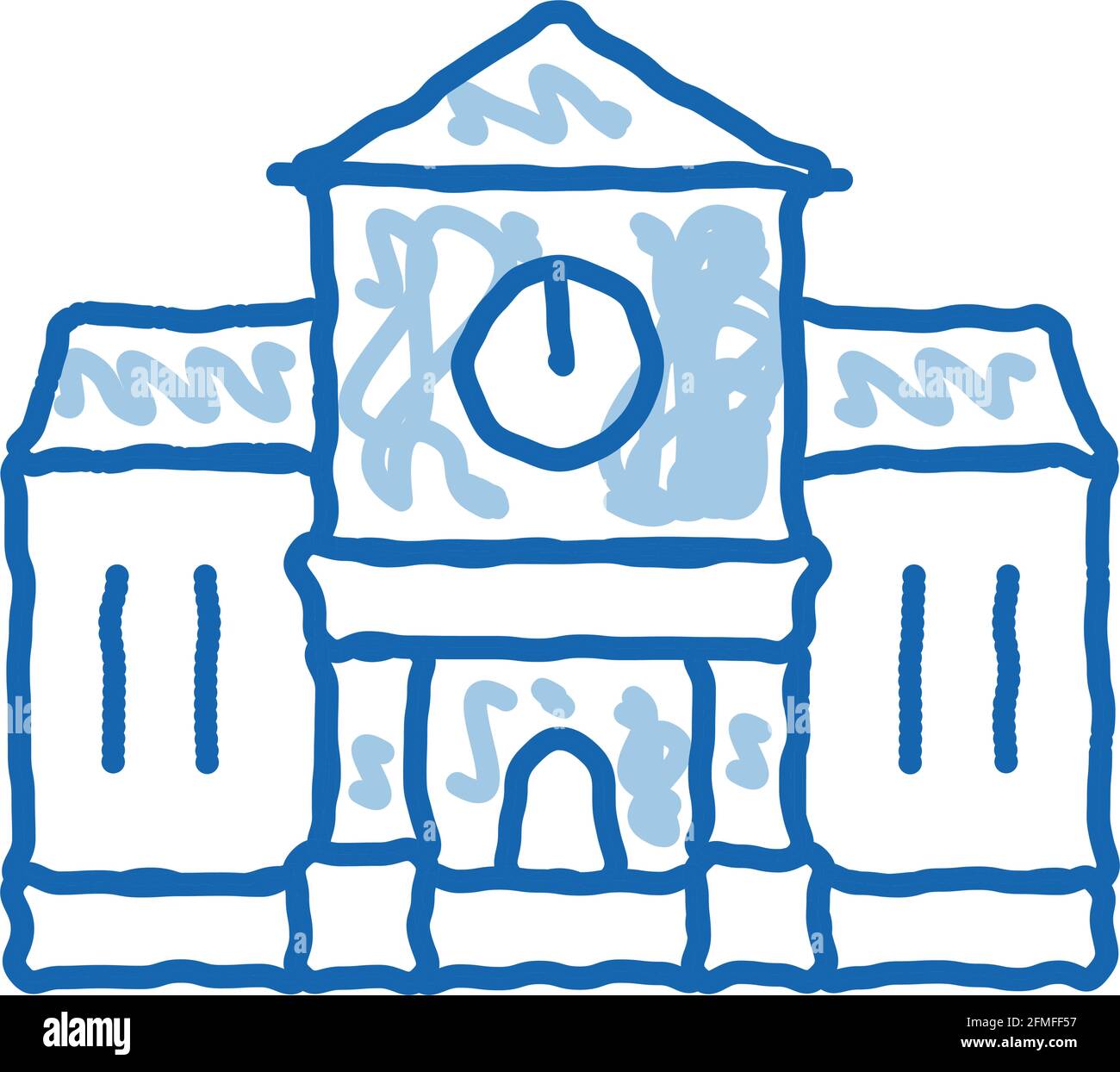 Academy Study Building doodle icon hand drawn illustration Stock Vector ...