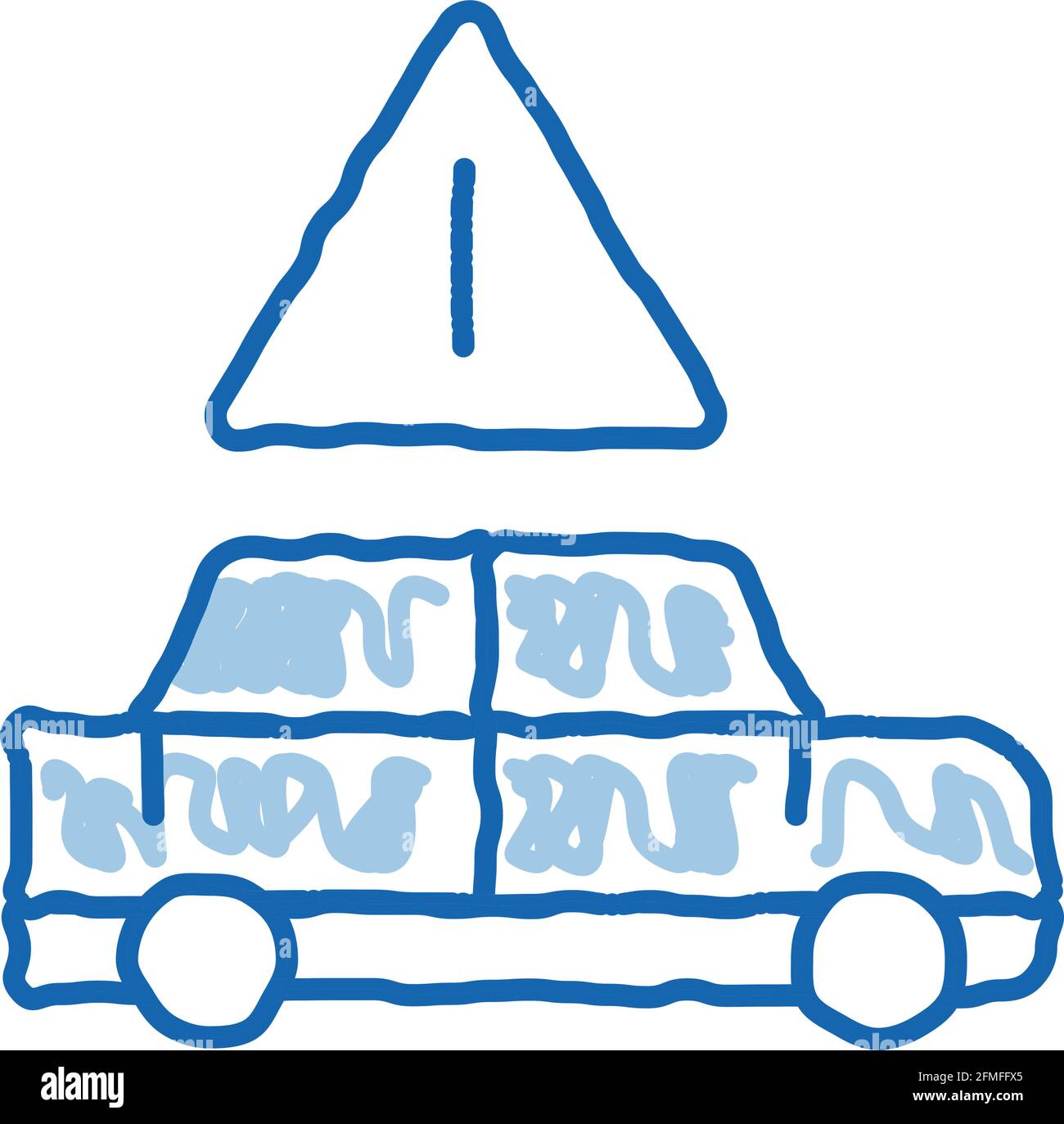Car Danger Obstruction doodle icon hand drawn illustration Stock Vector ...