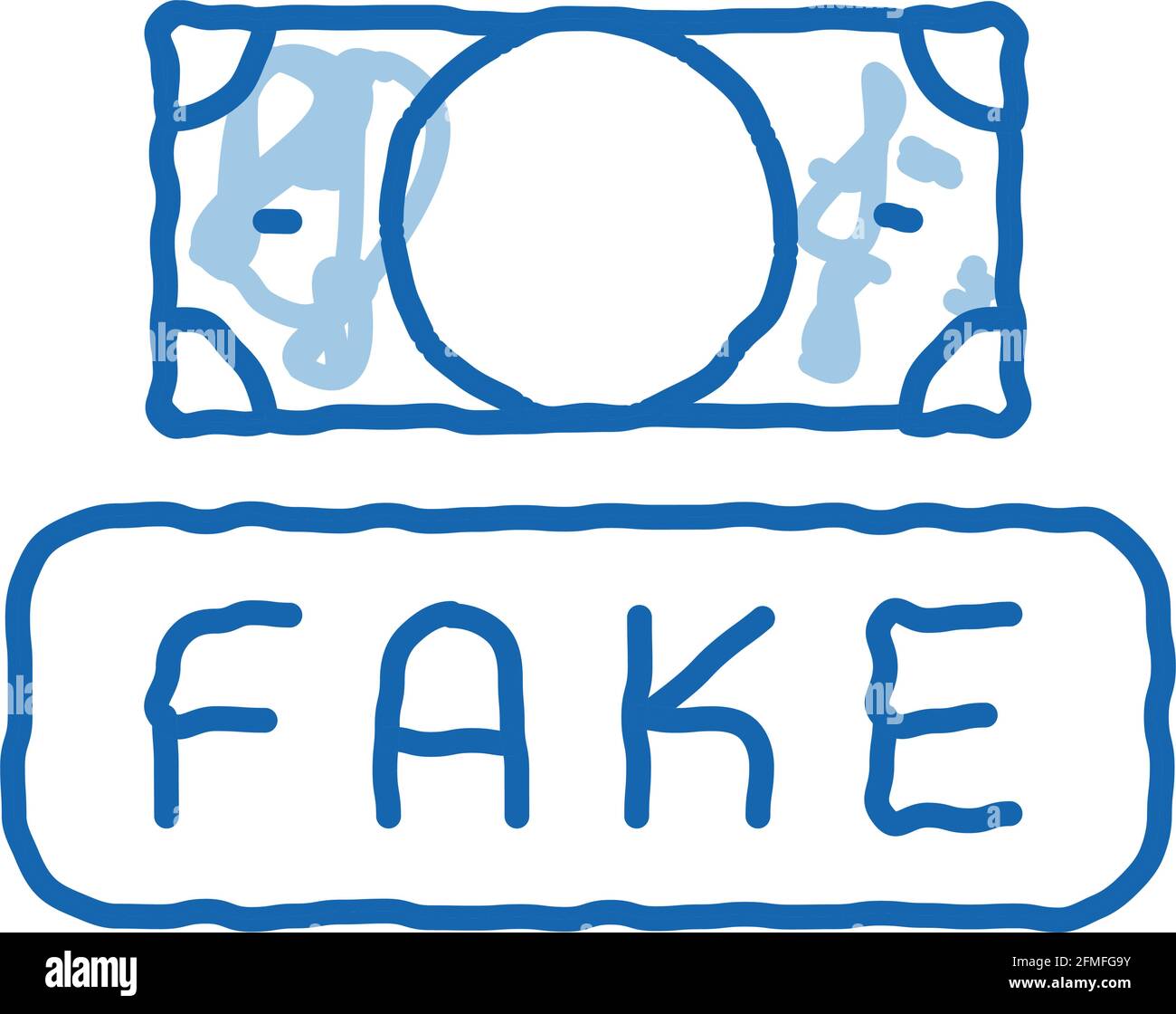 Fake Money Currency doodle icon hand drawn illustration Stock Vector ...