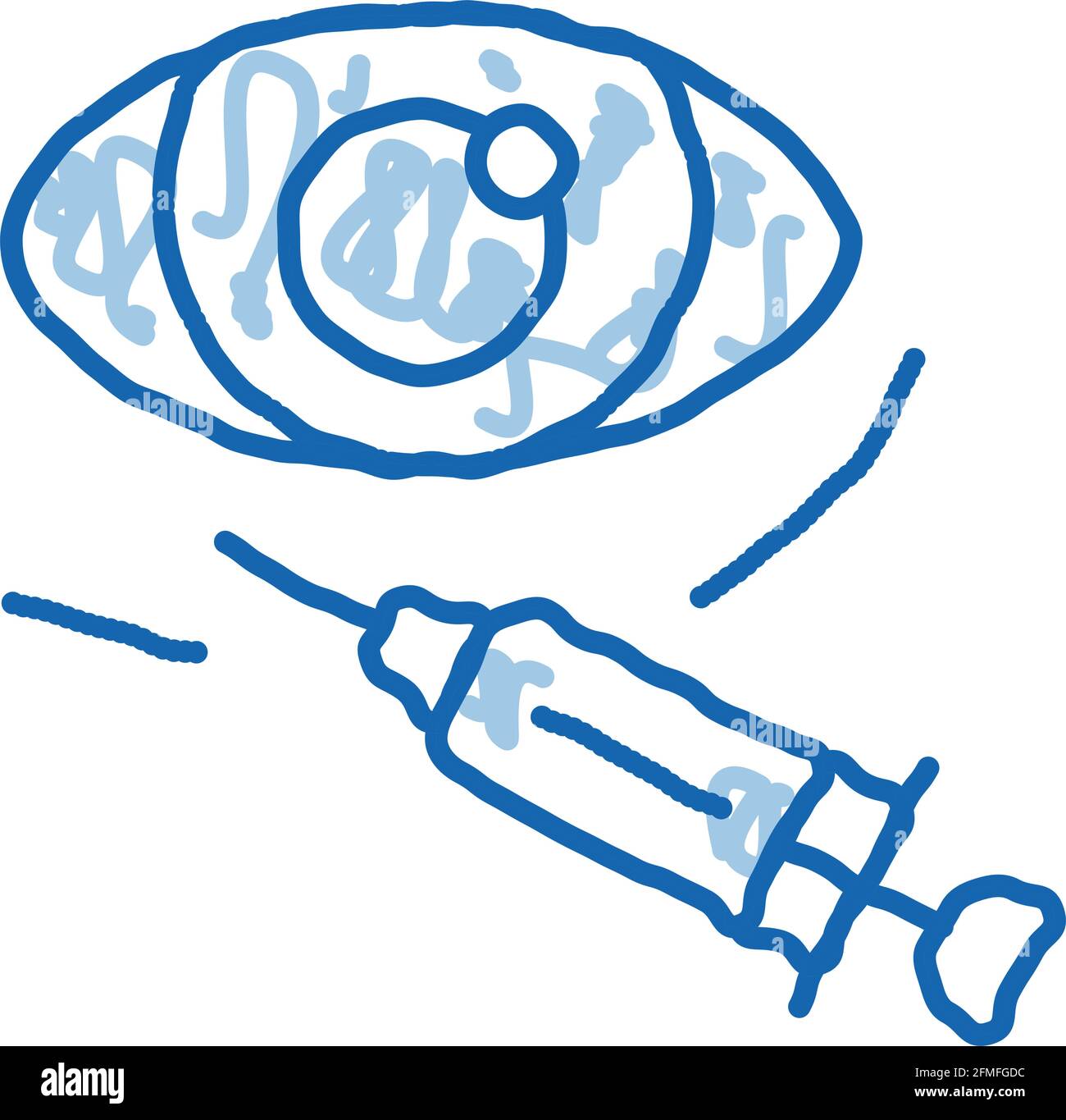 Eye Cosmetology Injection Doodle Icon Hand Drawn Illustration Stock