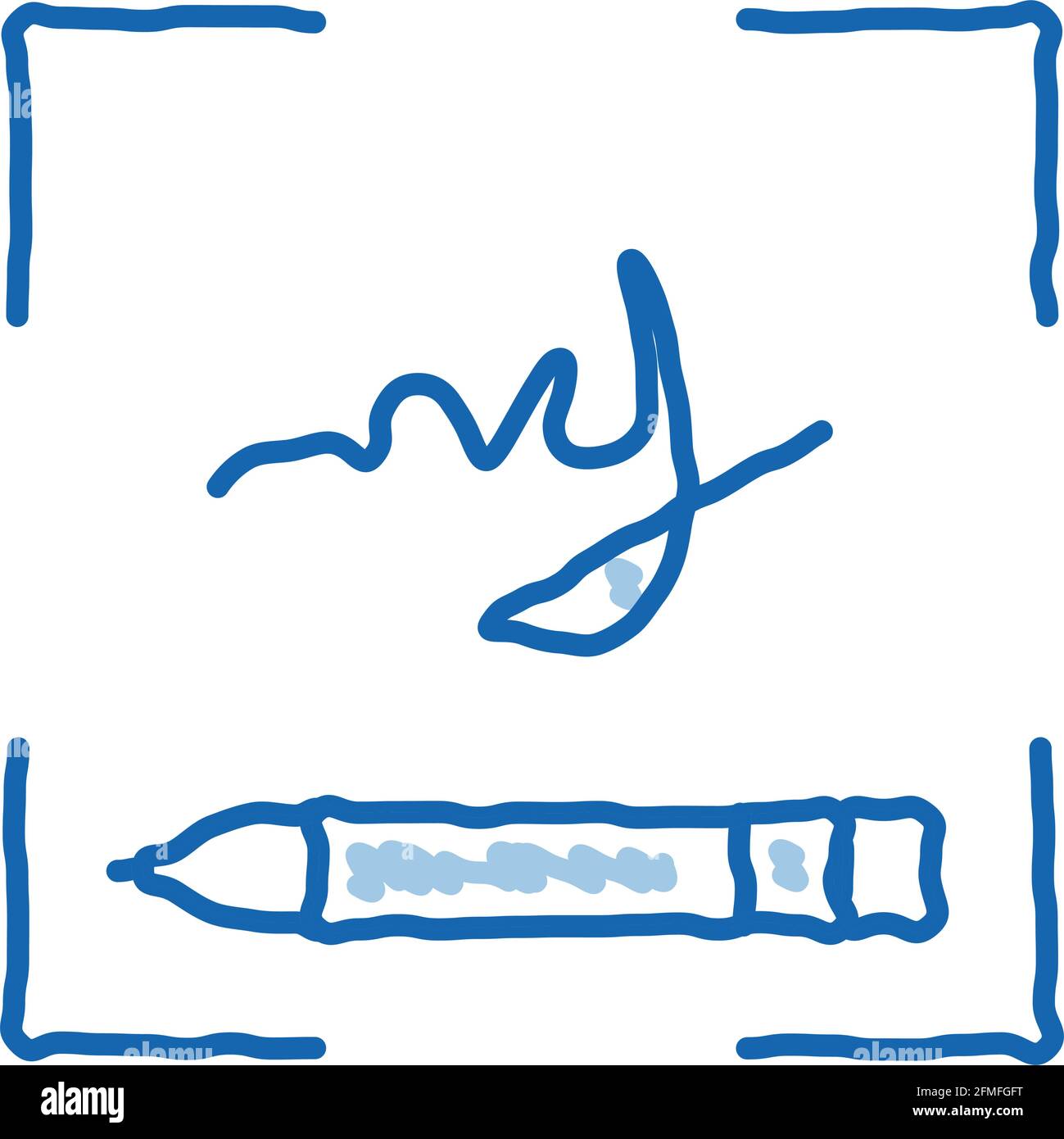 Human Handwriting Authentication Doodle Icon Hand Drawn Illustration