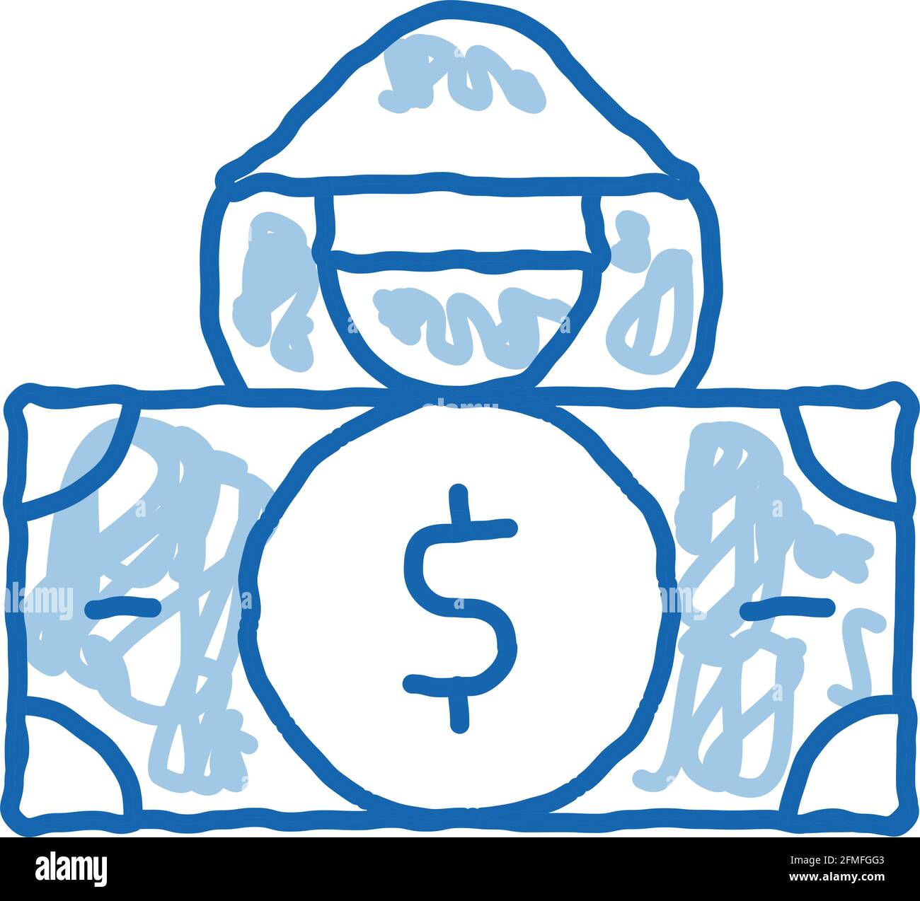 Fake Banknote Fraudster doodle icon hand drawn illustration Stock ...