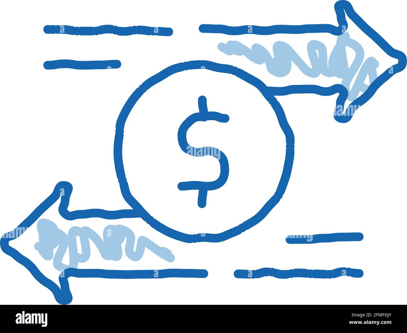 Currency Dollar Exchange doodle icon hand drawn illustration Stock ...