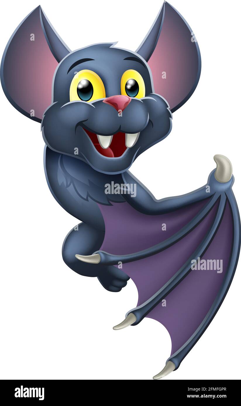 Halloween Vampire Bat Cartoon Character Sign Stock Vector Image & Art ...