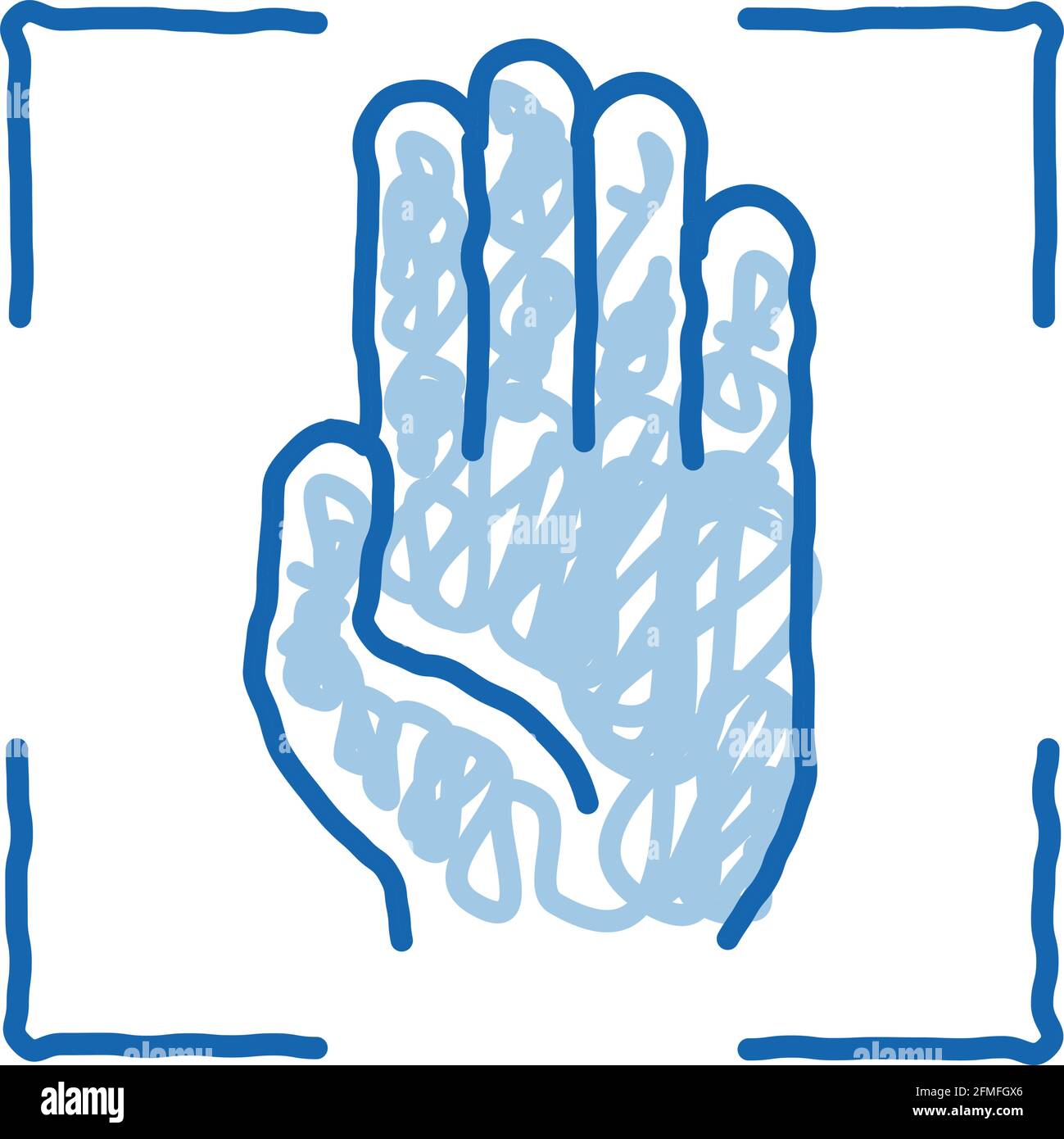 Person Handprint Scan doodle icon hand drawn illustration Stock Vector ...