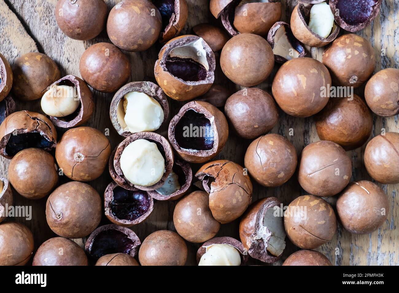 background macadamia nut with shell Stock Photo - Alamy