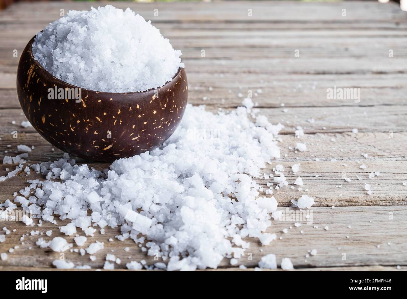 Natural salt from the sea on the dining table Stock Photo - Alamy