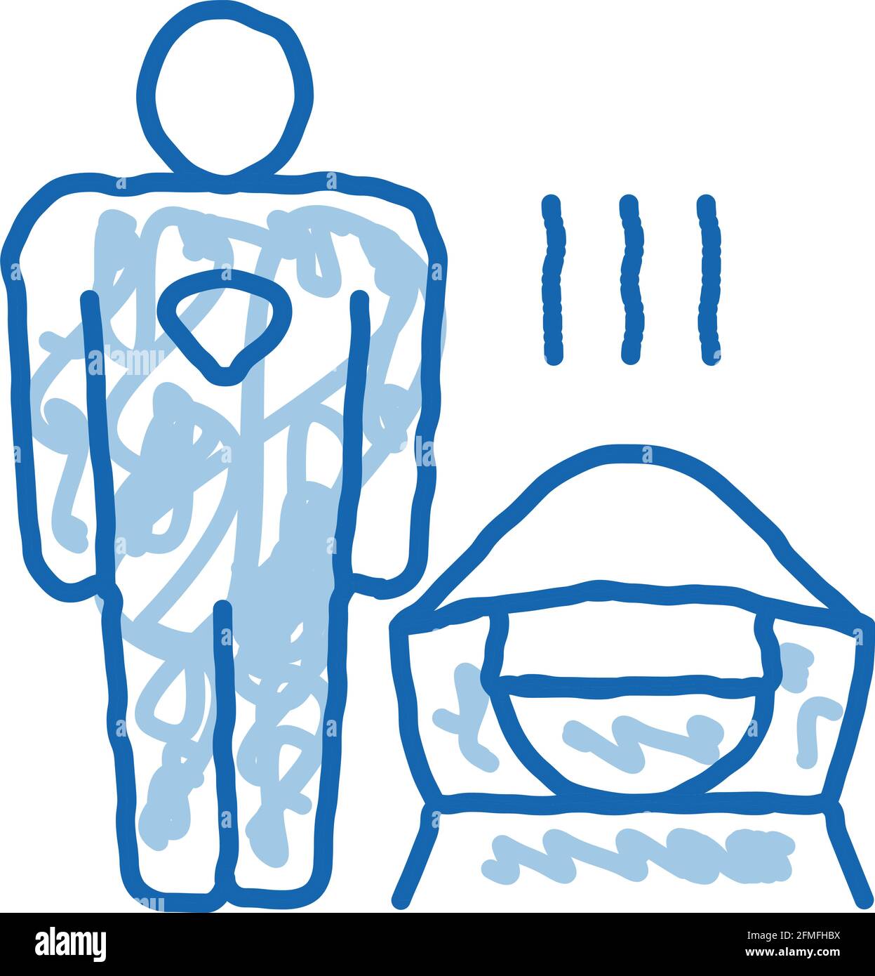 Face Mask Super Hero doodle icon hand drawn illustration Stock Vector ...