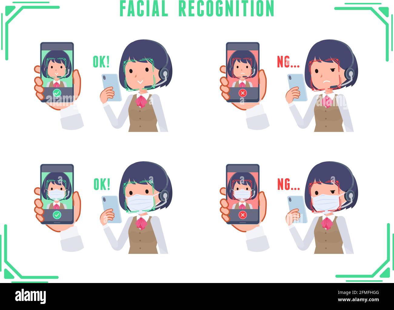 Live facial recognition technology Stock Vector Images - Alamy