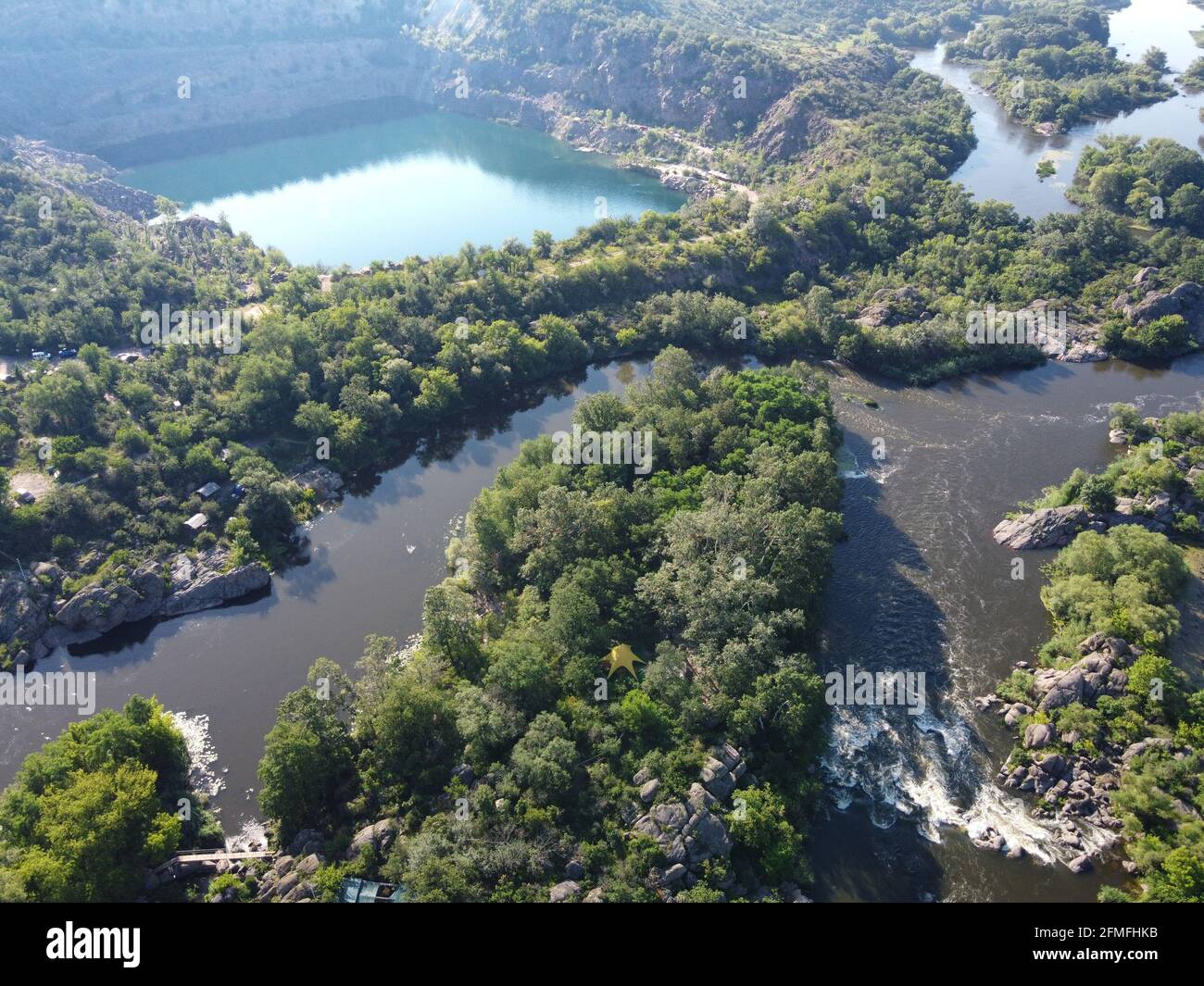 Radon lake near the Southern Bug river on a sunny summer day ...