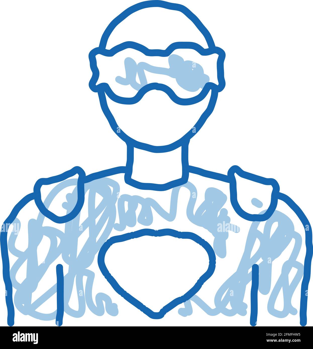 Super Hero Man doodle icon hand drawn illustration Stock Vector Image ...