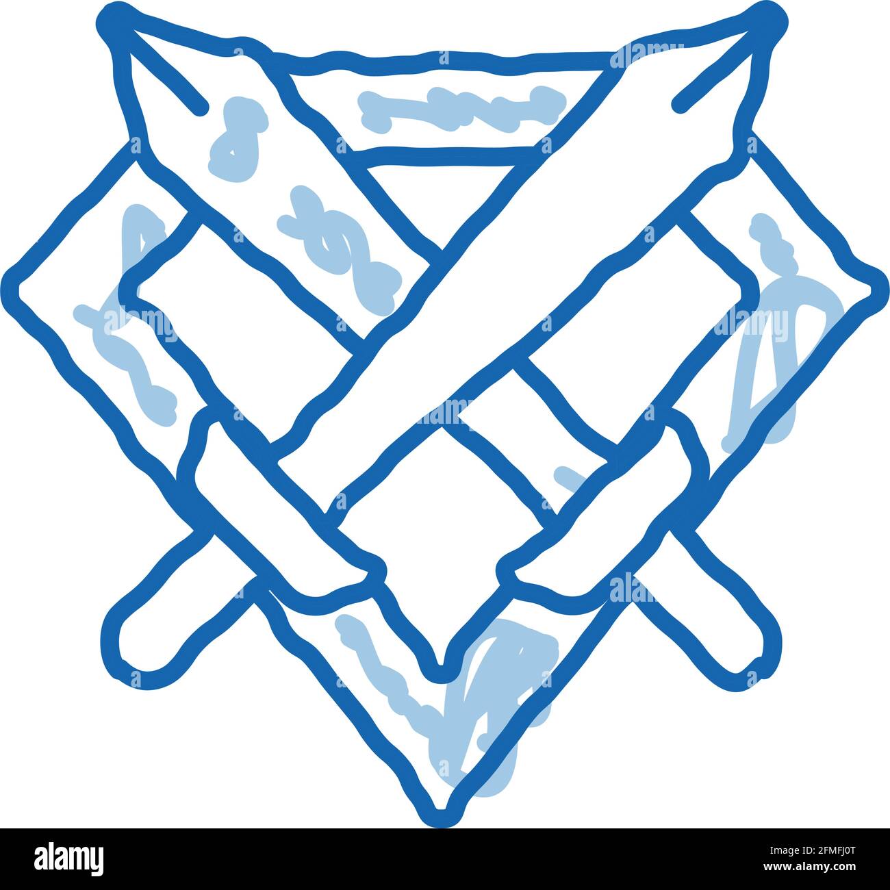 Emblem of Defender doodle icon hand drawn illustration Stock Vector ...