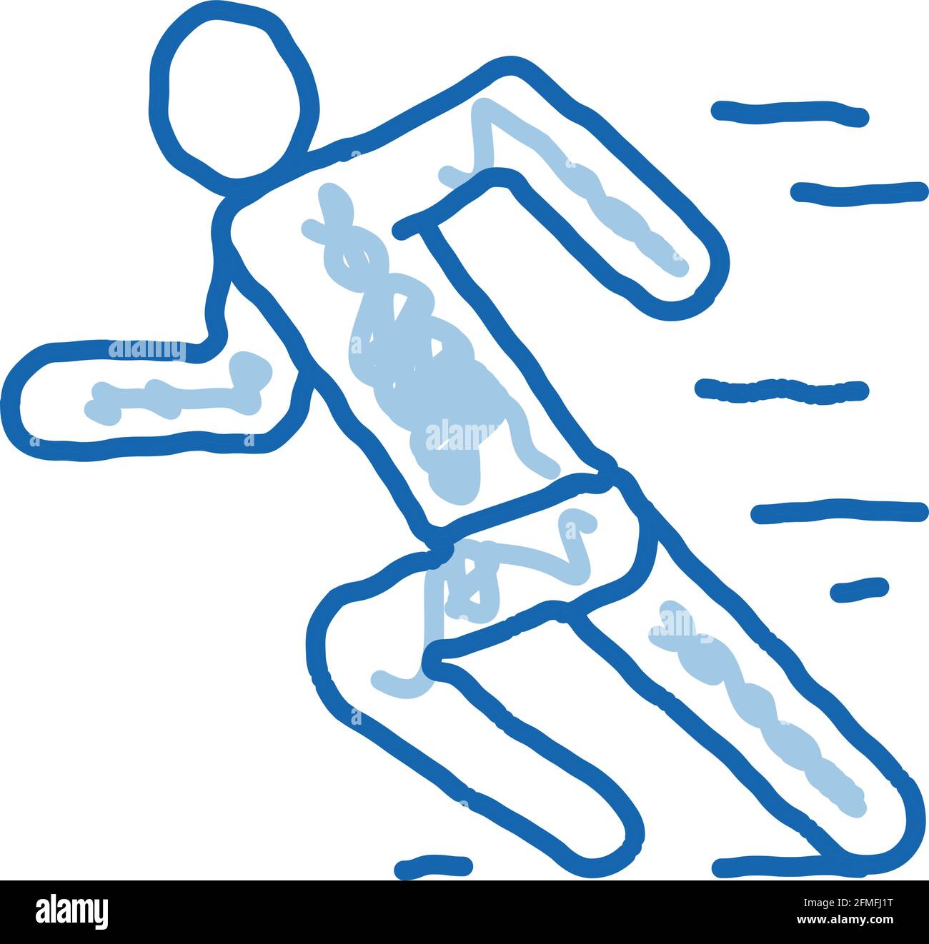 Man in Running Action doodle icon hand drawn illustration Stock Vector ...