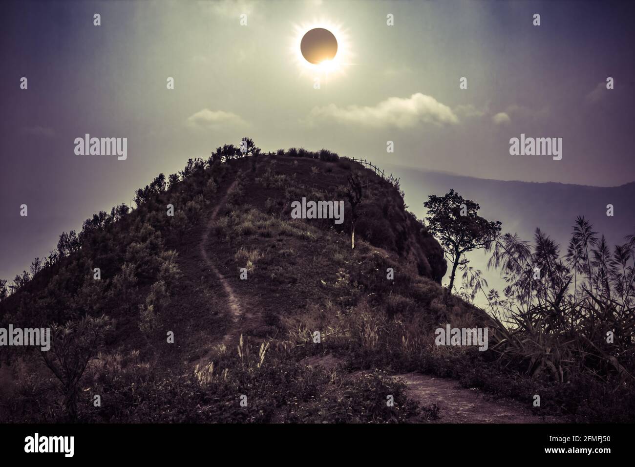 Amazing scientific natural phenomenon. The Moon covering the Sun. Total ...