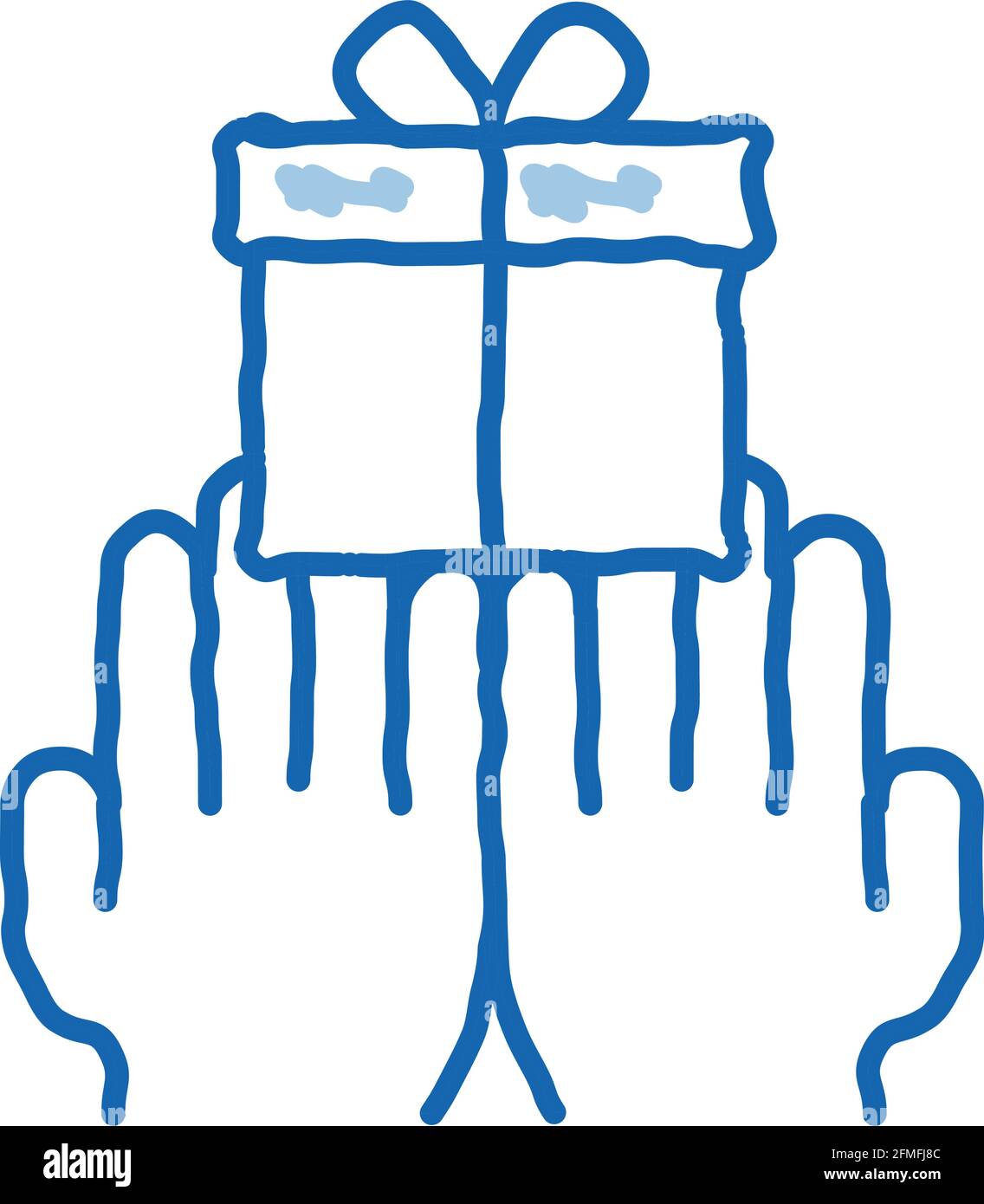 Hands Giving Gift doodle icon hand drawn illustration Stock Vector ...