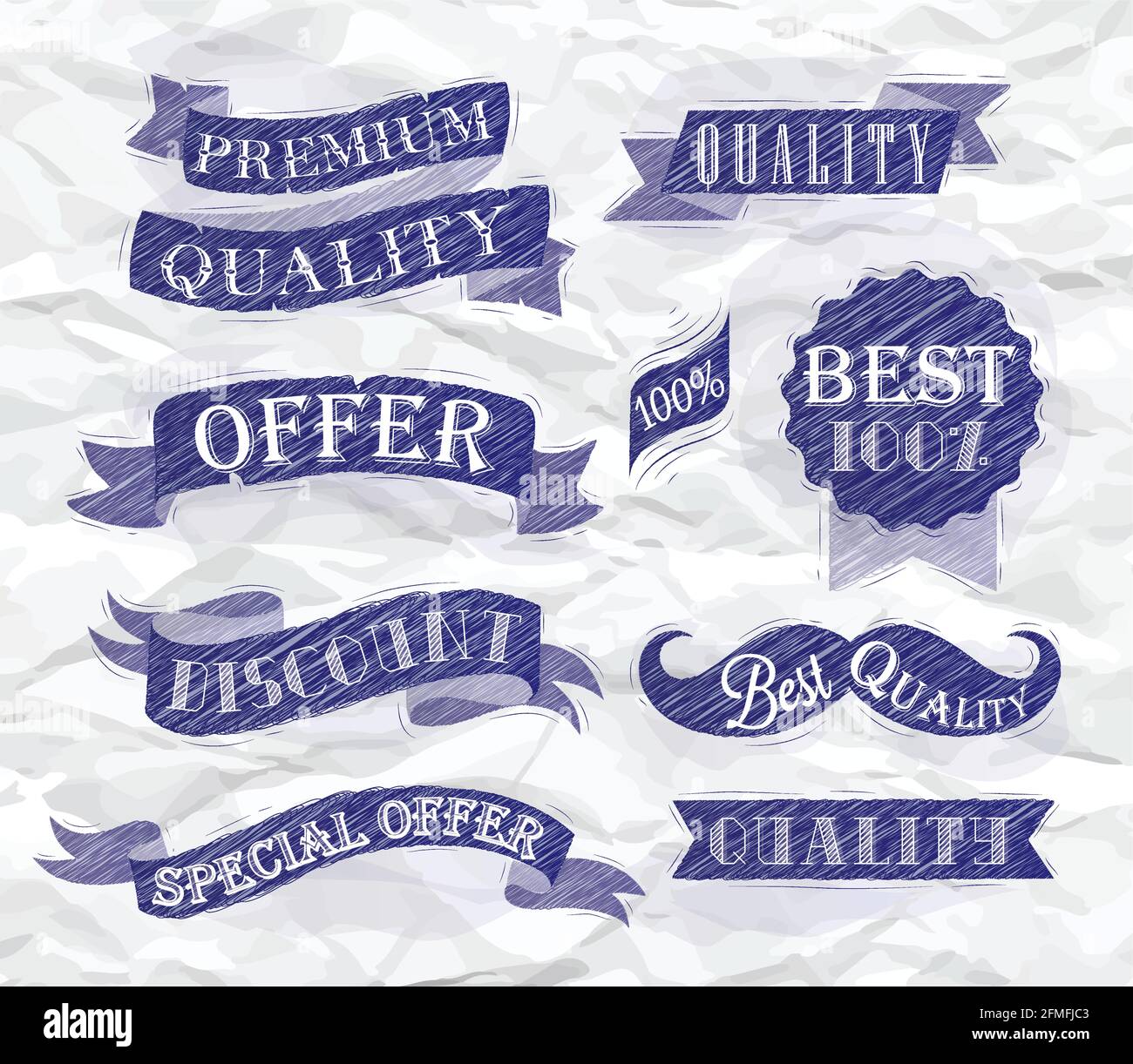 Mustache blue ribbon text Stock Vector Images - Alamy