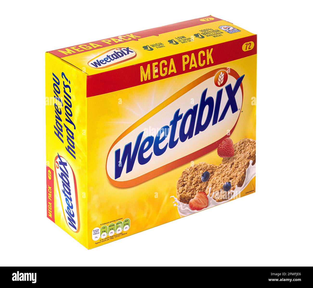 Mega Pack of 72 Weetabix Breakfast Cereal on a white background Stock ...