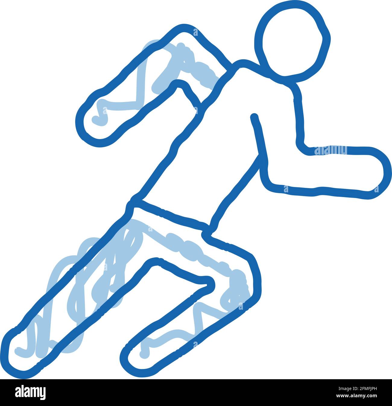 Runner Athlete in Action doodle icon hand drawn illustration Stock ...