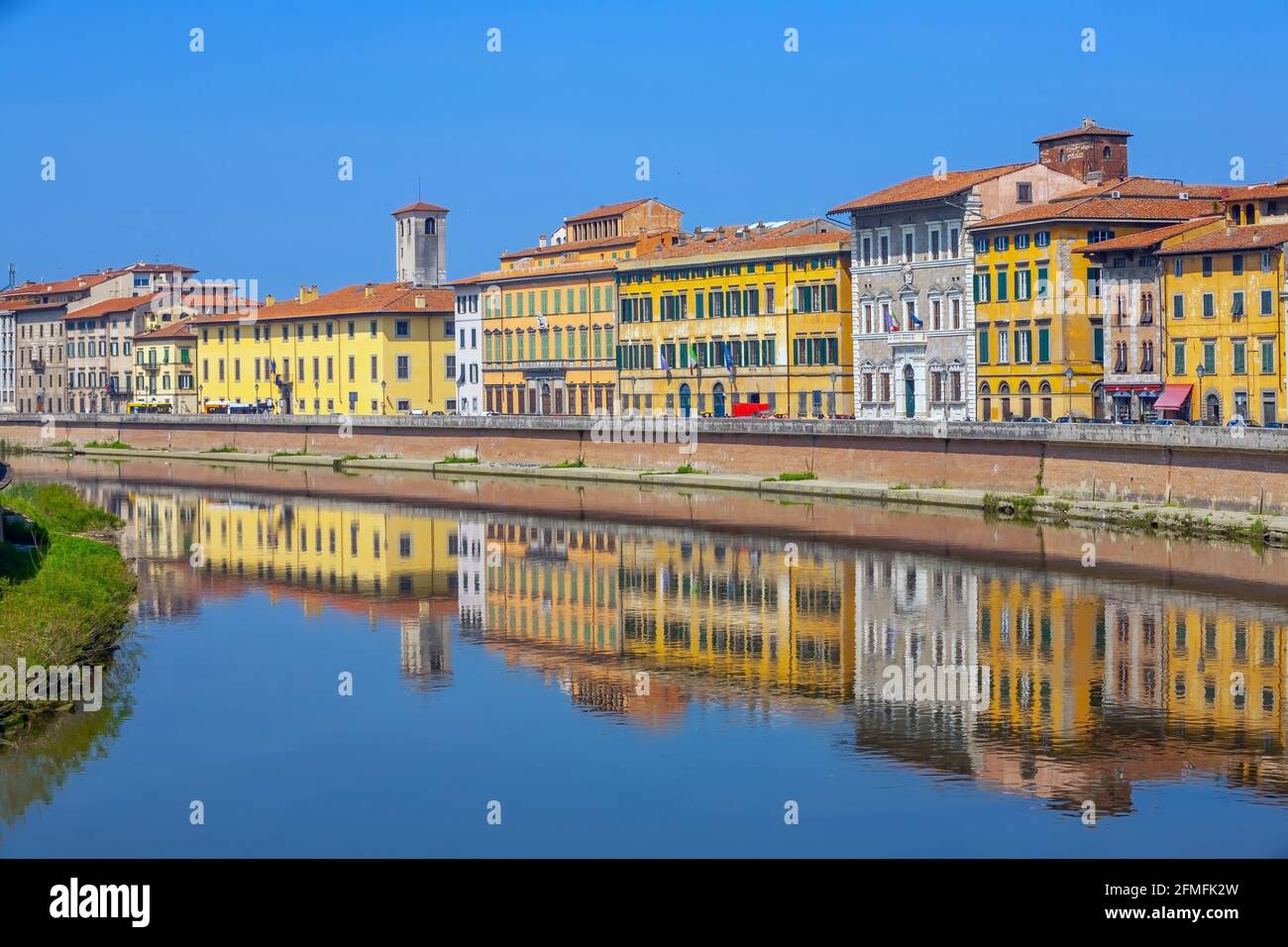 Pisa city downtown skyline cityscape of Italy. Famous travel attraction ...