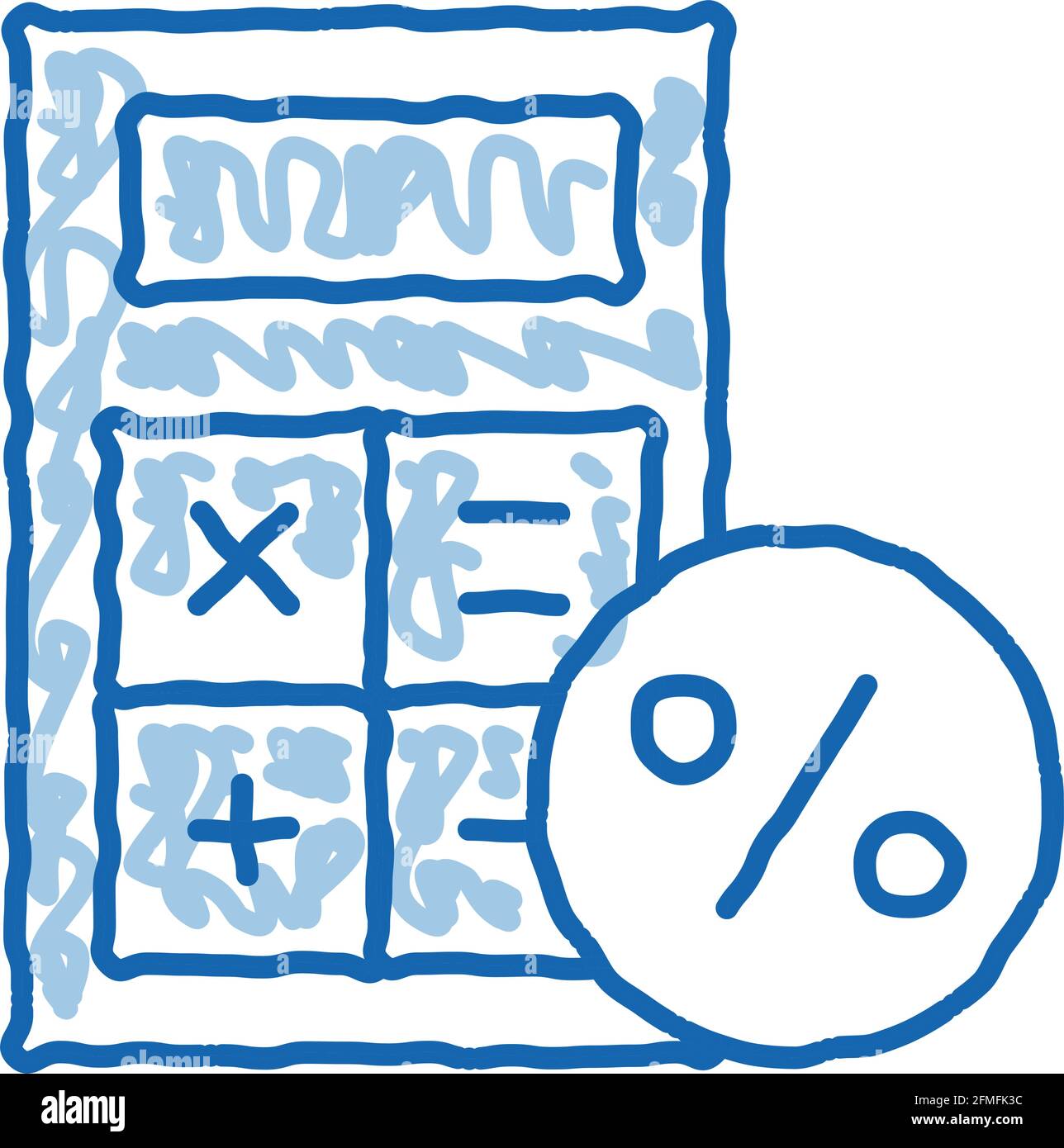 Math Calculator for Calculations doodle icon hand drawn illustration ...