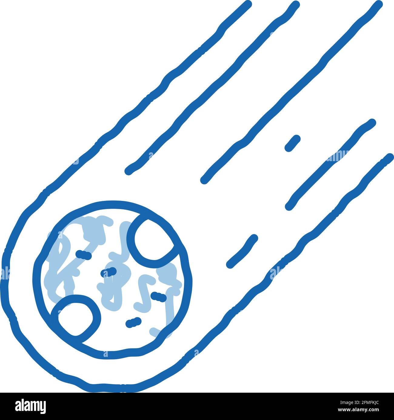 Falling Meteorite Sphere doodle icon hand drawn illustration Stock ...