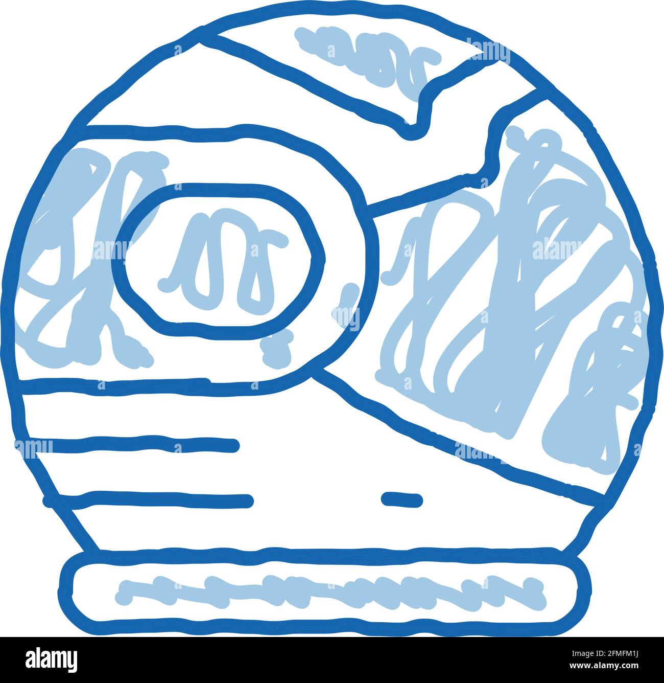 Spaceman Helmet Mask doodle icon hand drawn illustration Stock Vector ...