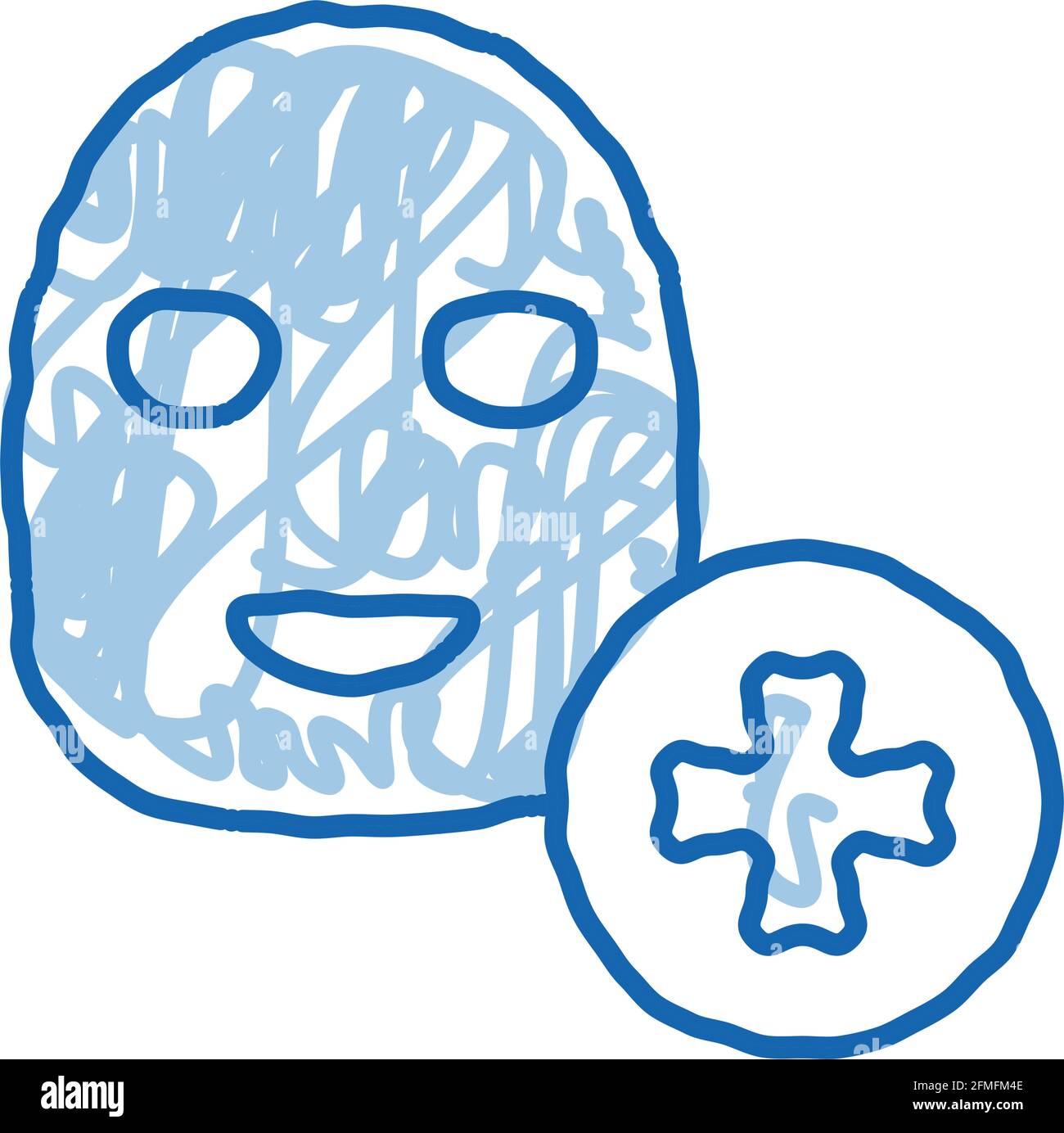 Face Mask Medical Cross doodle icon hand drawn illustration Stock ...