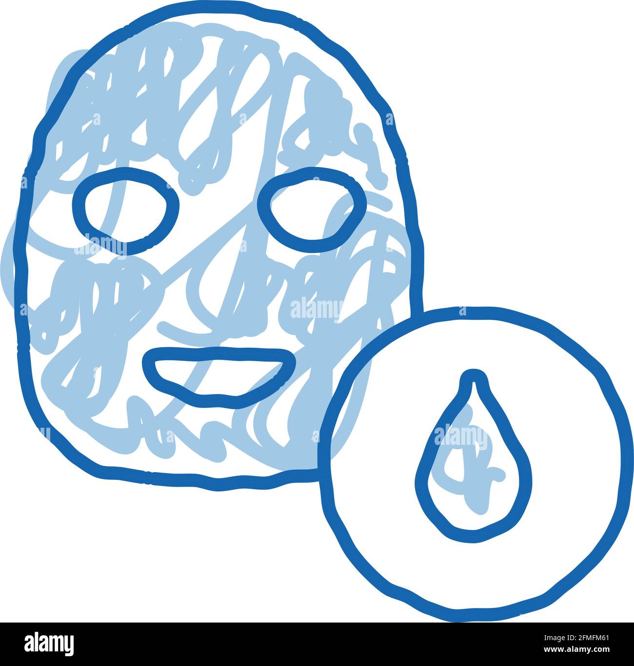 Facial Mask Water Drop doodle icon hand drawn illustration Stock Vector ...