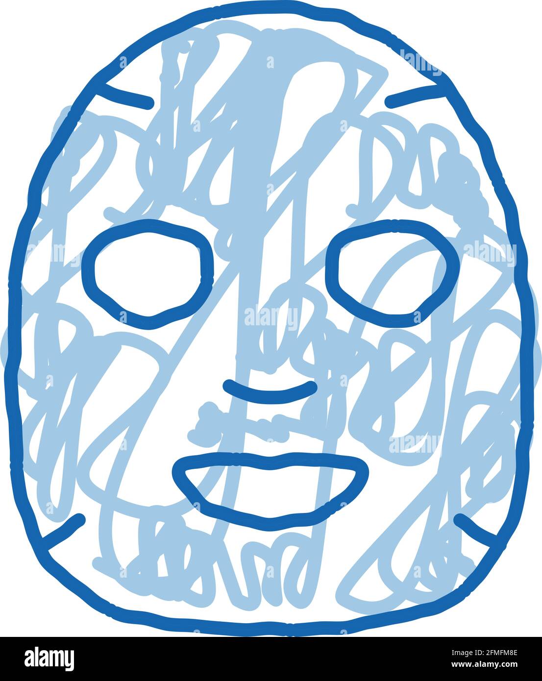 Facial Mask Skin Protect doodle icon hand drawn illustration Stock ...