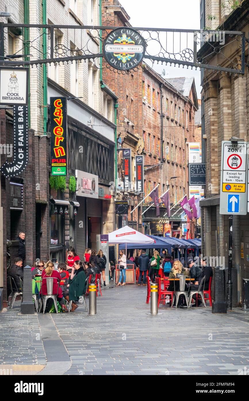 Mathew Street in the Cavern Quarter in Liverpool Stock Photo - Alamy