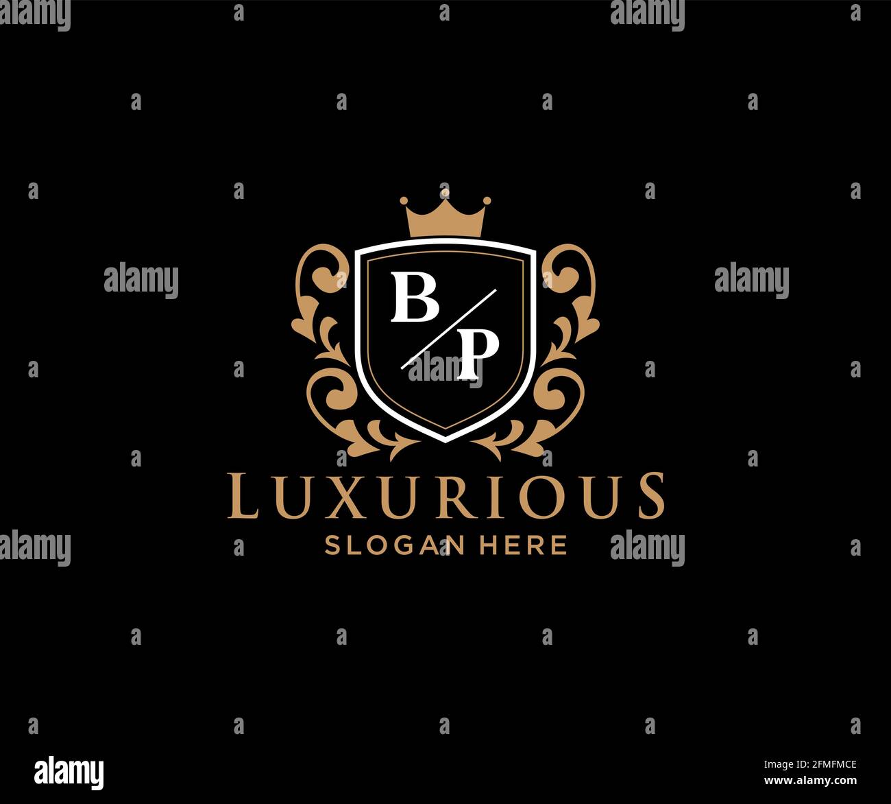 BP Letter Royal Luxury Logo template in vector art for Restaurant ...