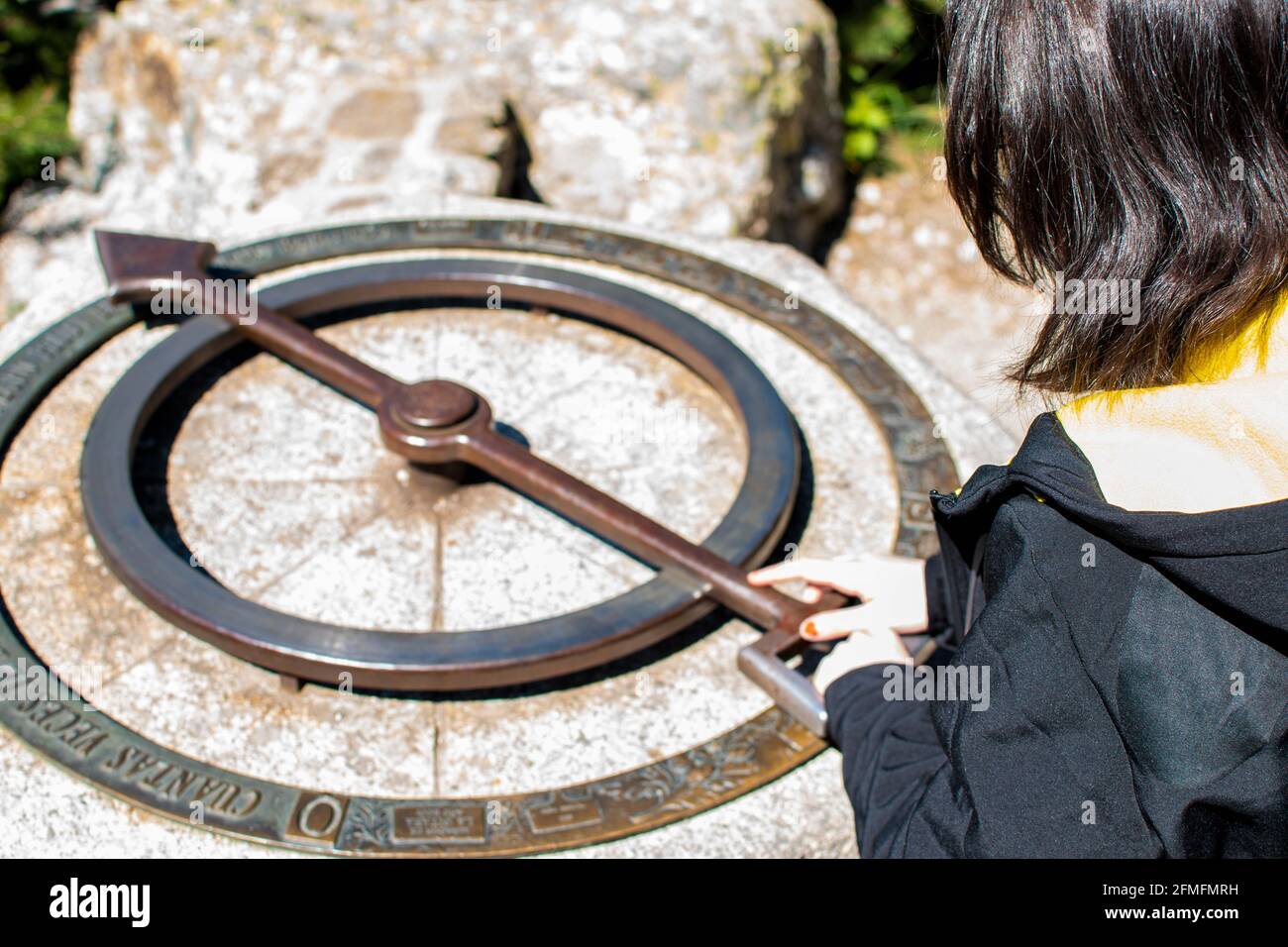 Woman using compass navigate hi-res stock photography and images - Alamy