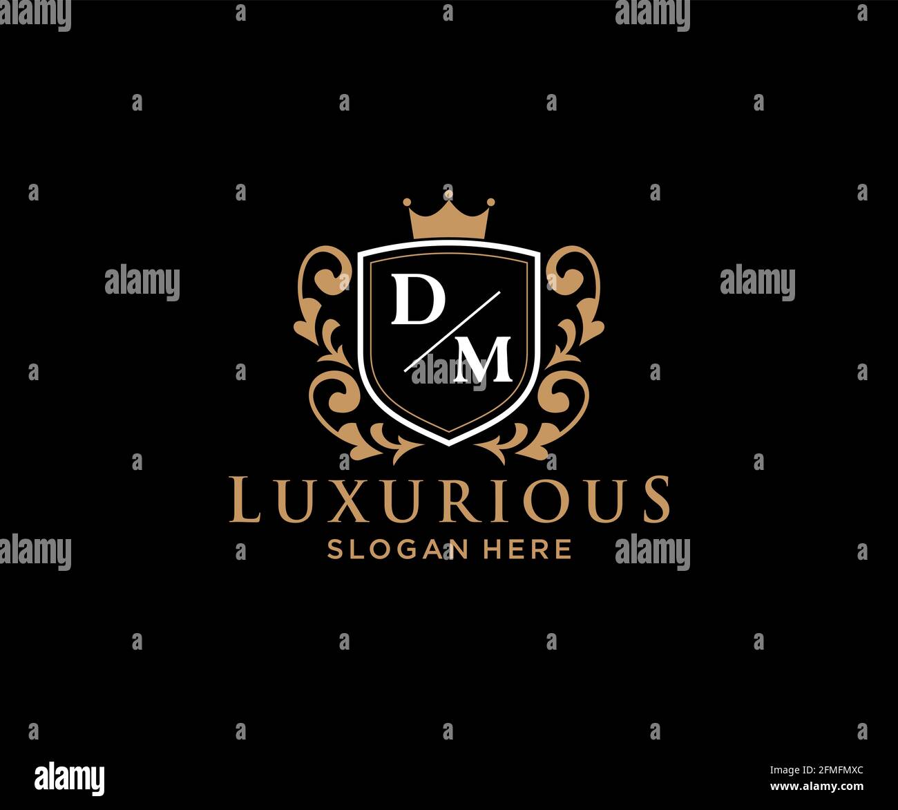 DM Letter Royal Luxury Logo template in vector art for Restaurant ...