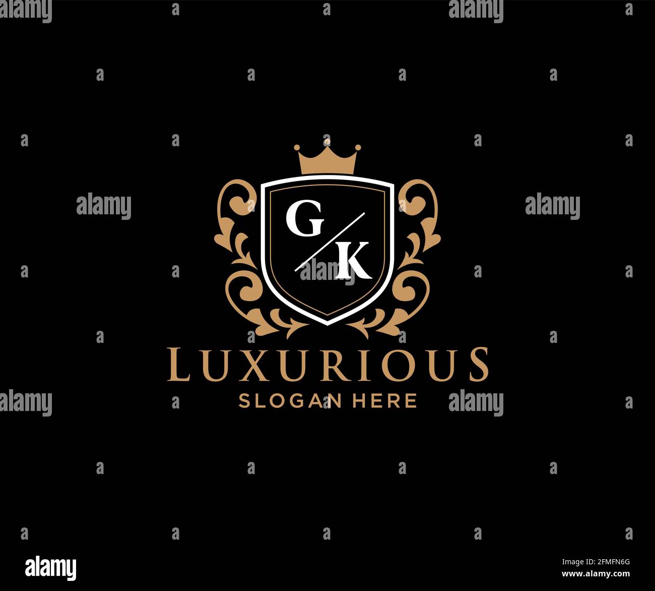 GK Letter Royal Luxury Logo template in vector art for Restaurant ...