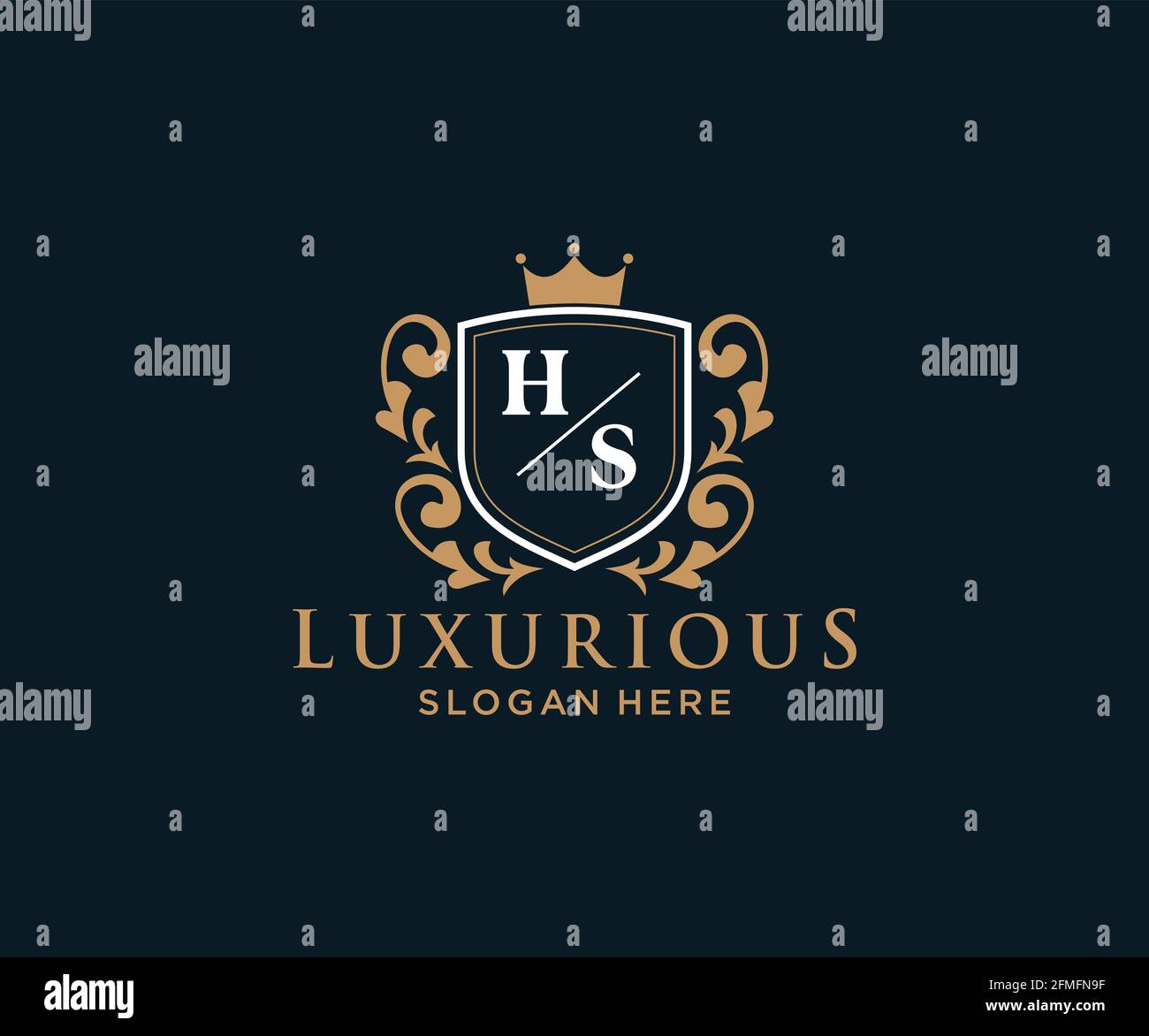 HS Letter Royal Luxury Logo template in vector art for Restaurant ...